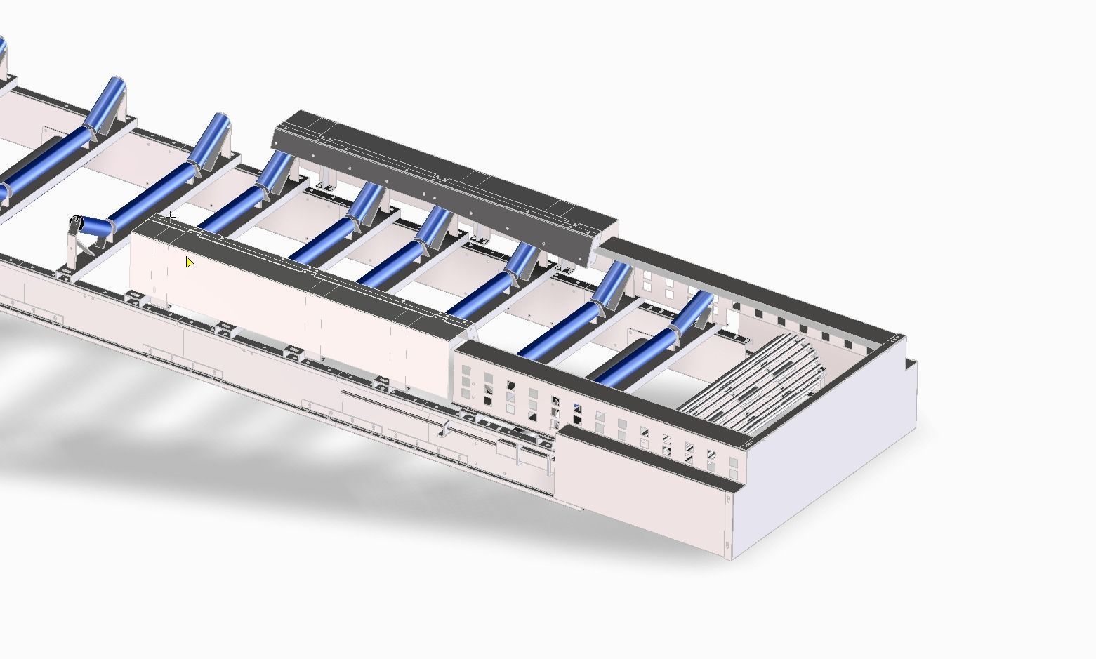Modular trough conveyor 1200 width 3D model | CGTrader