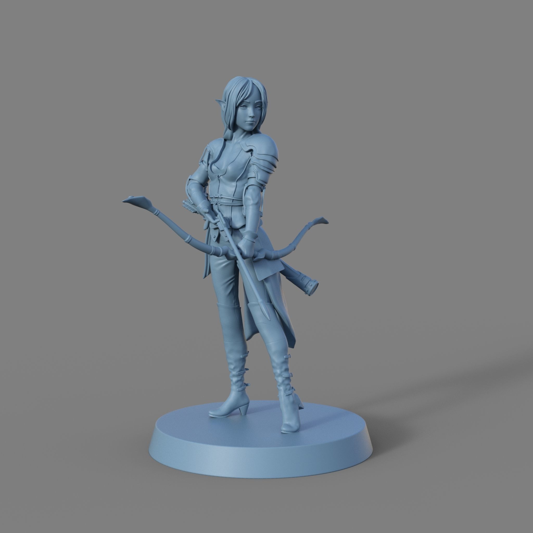 Female Elf Ranger miniature for Tabletop RPGs 3D model 3D printable ...