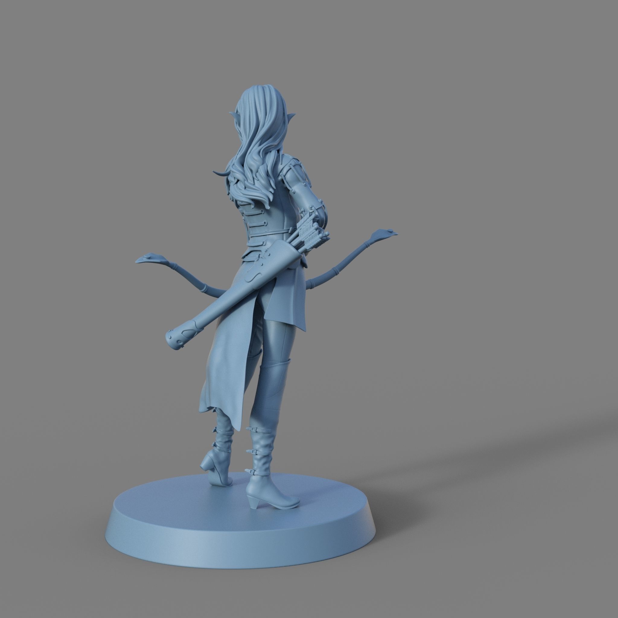 Female Elf Ranger miniature for Tabletop RPGs 3D model 3D printable ...