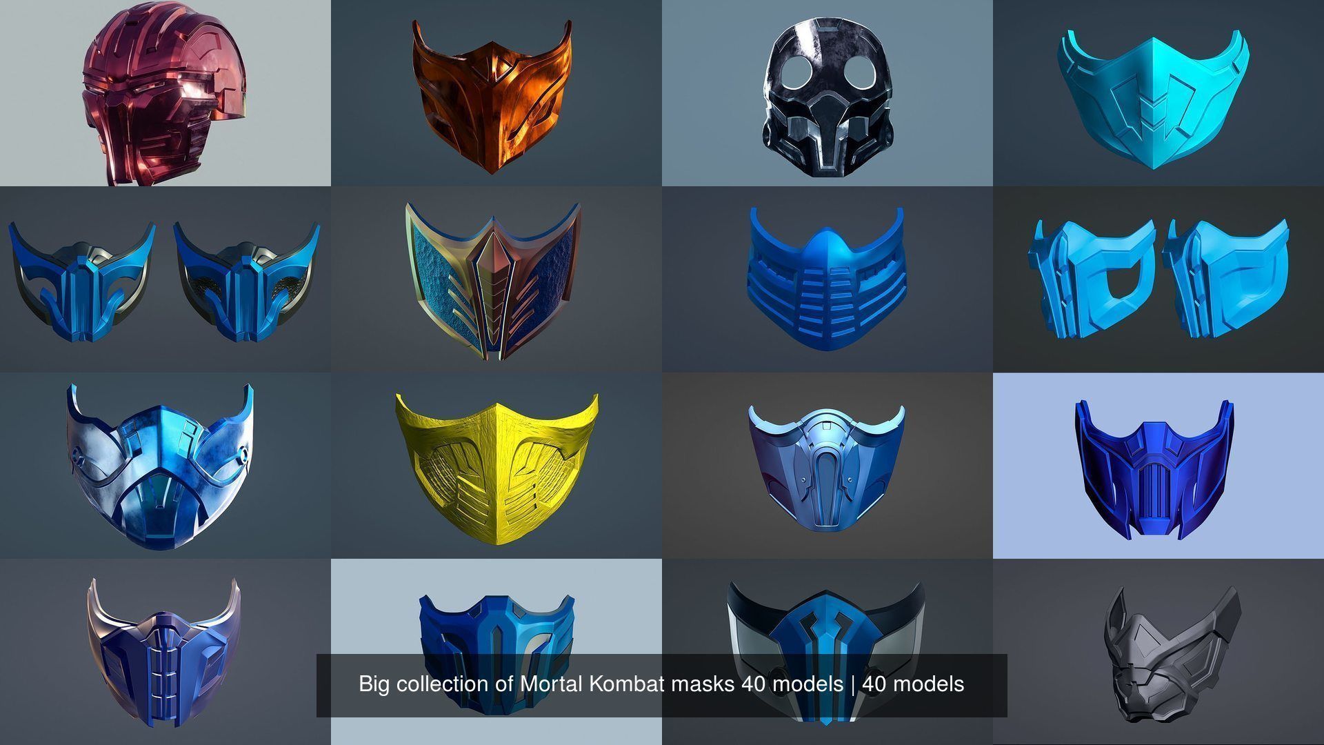 Big collection of Mortal Kombat masks 40 models | CGTrader