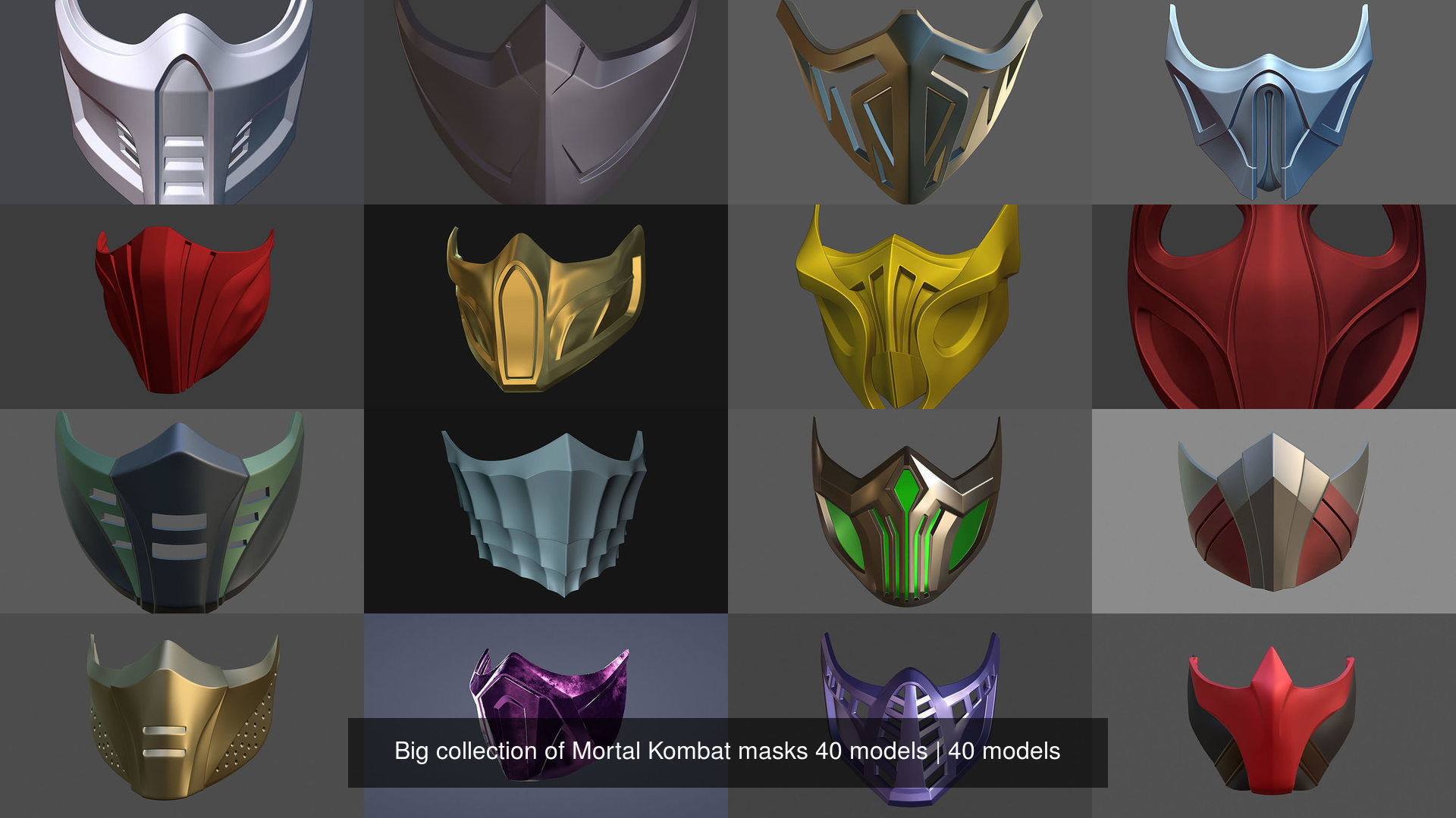 Big collection of Mortal Kombat masks 40 models | CGTrader
