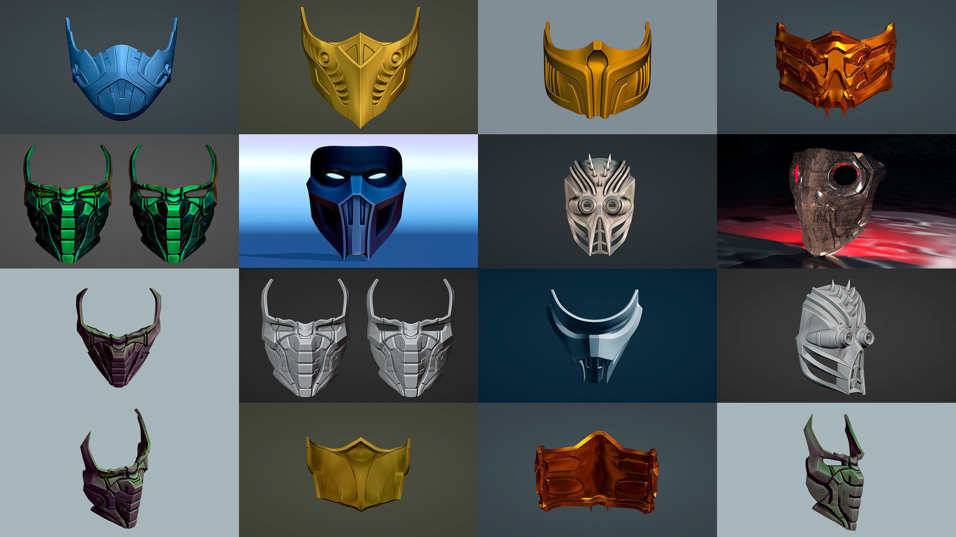 Big collection of Mortal Kombat masks 40 models | CGTrader