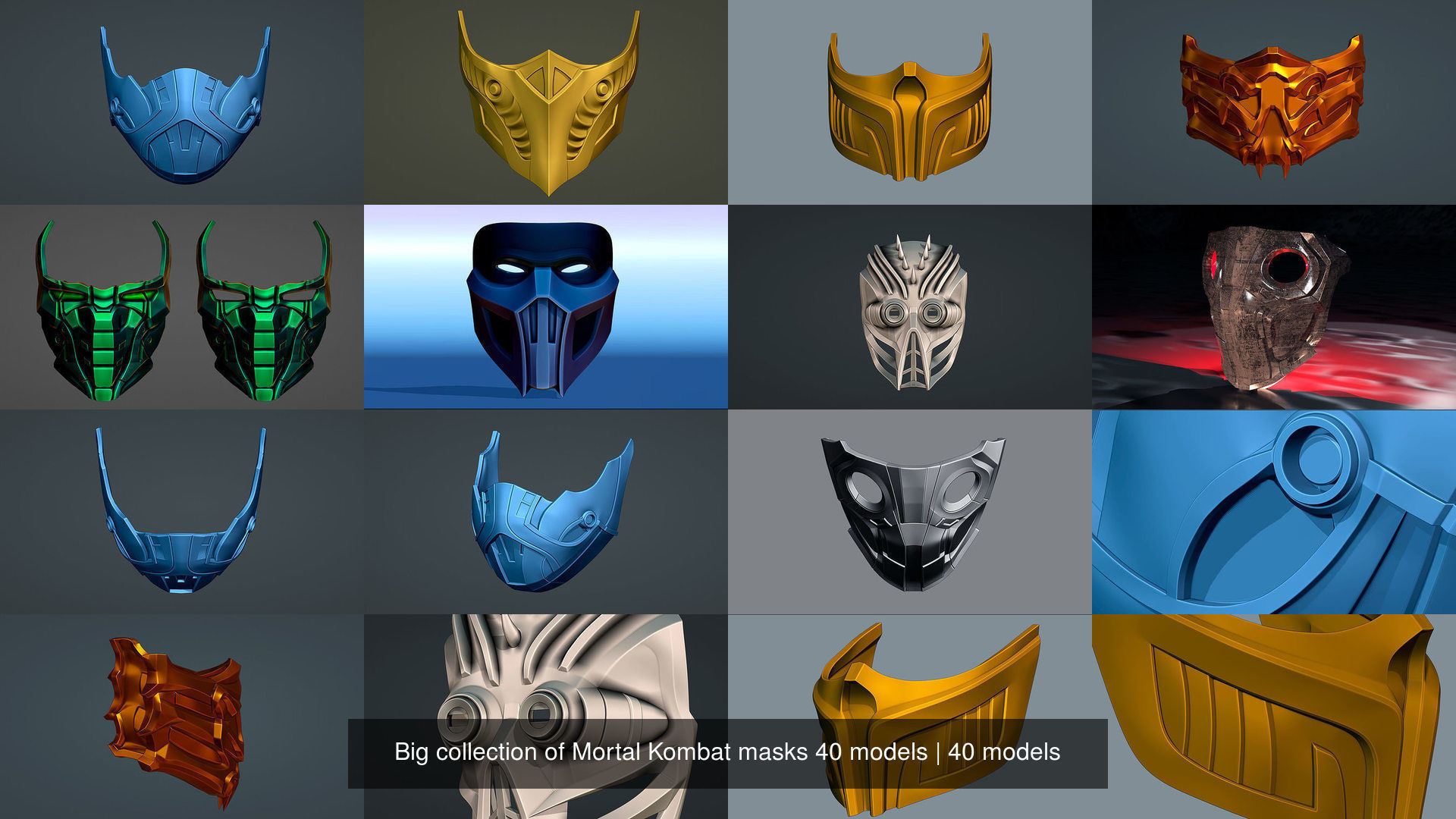 Big collection of Mortal Kombat masks 40 models | CGTrader
