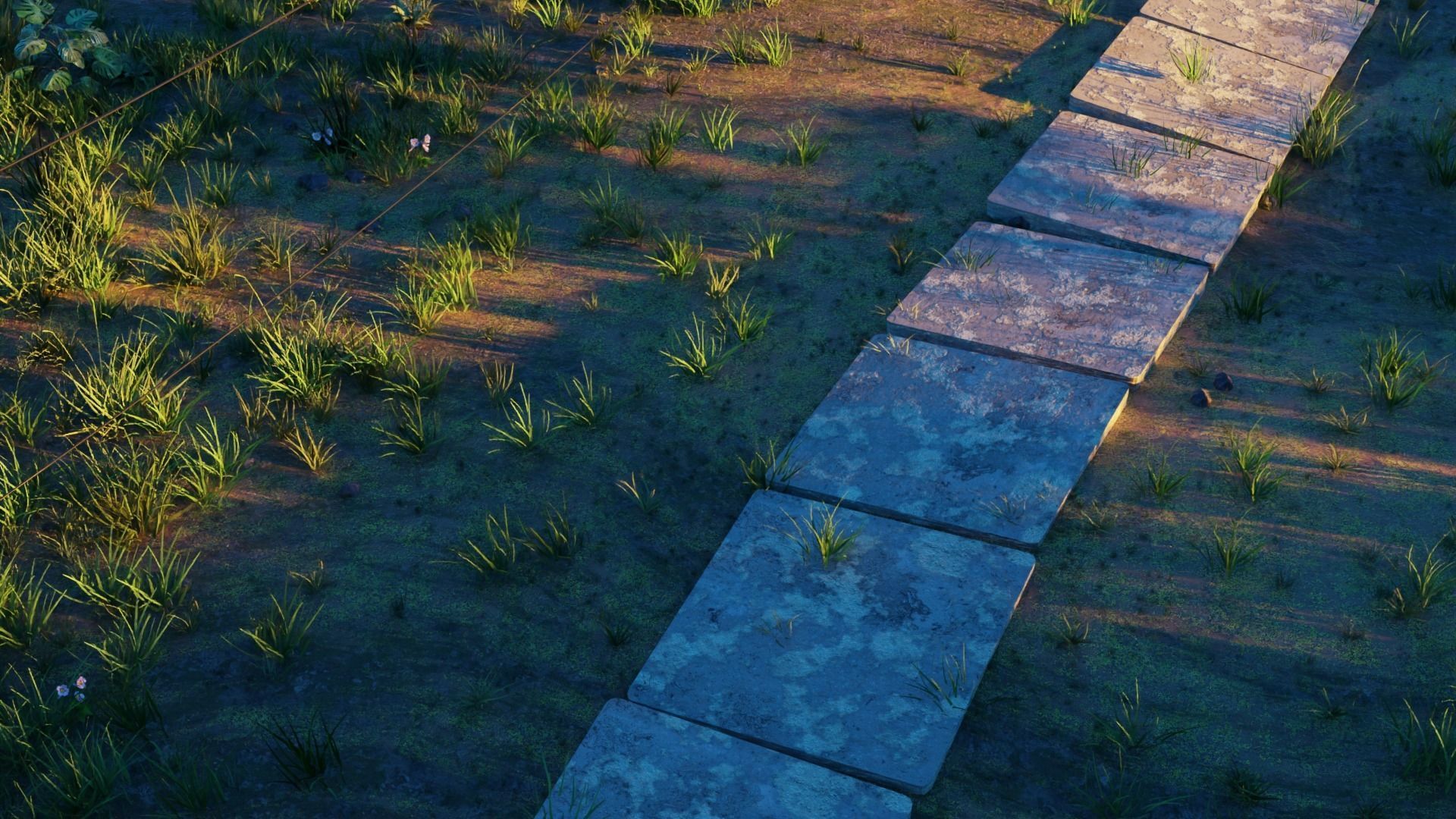 Field road 3D model | CGTrader