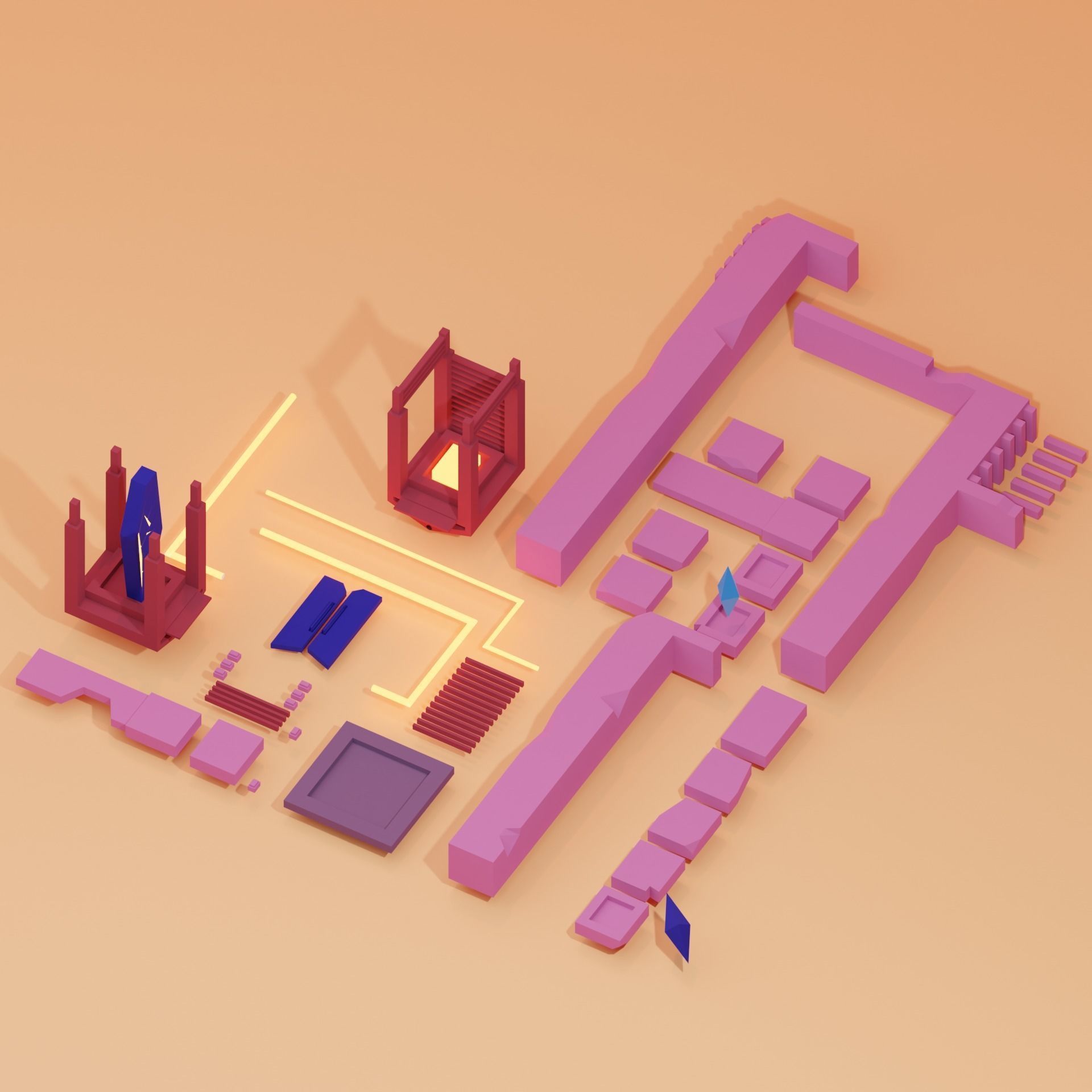 3D model Temple 6 - Christal Temple VR / AR / low-poly | CGTrader