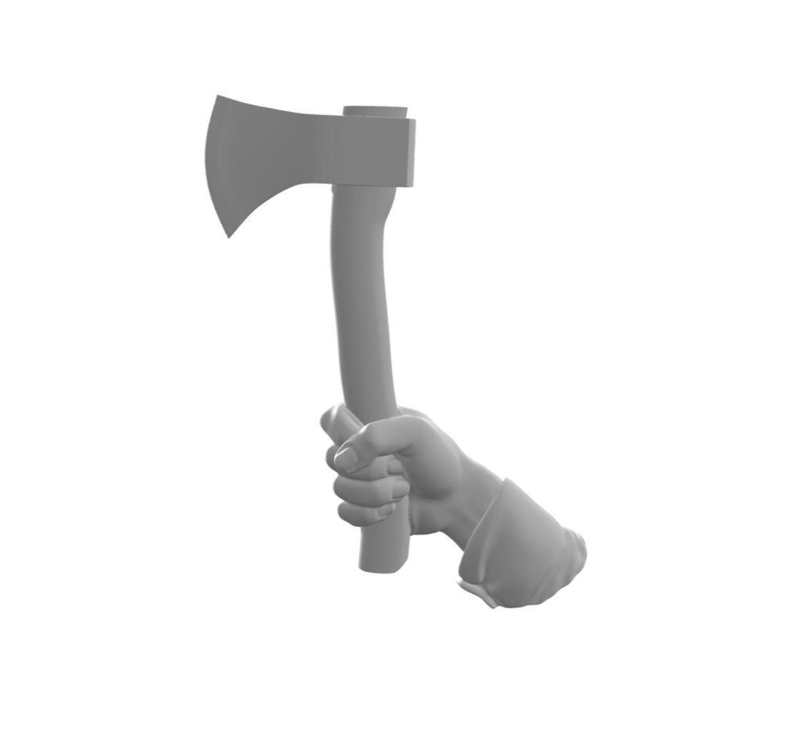 Lumberjack with axe - Hand 3D model 3D printable | CGTrader