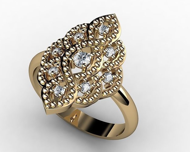Womens ring 3D model 3D printable | CGTrader