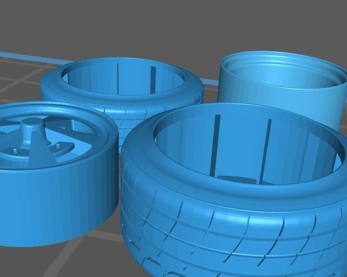 VW ESCARABAJO SCARA WHEELS WITH STRETCHED TIRES IN 2 SIZES 3D model 3D ...