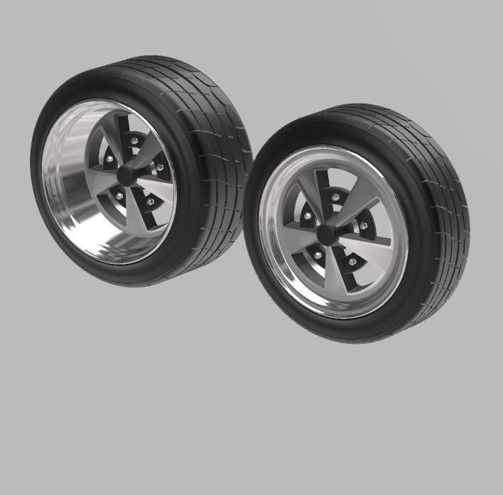 VW ESCARABAJO SCARA WHEELS WITH STRETCHED TIRES IN 2 SIZES 3D model 3D ...
