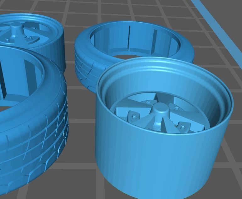 VW ESCARABAJO SCARA WHEELS WITH STRETCHED TIRES IN 2 SIZES 3D model 3D ...