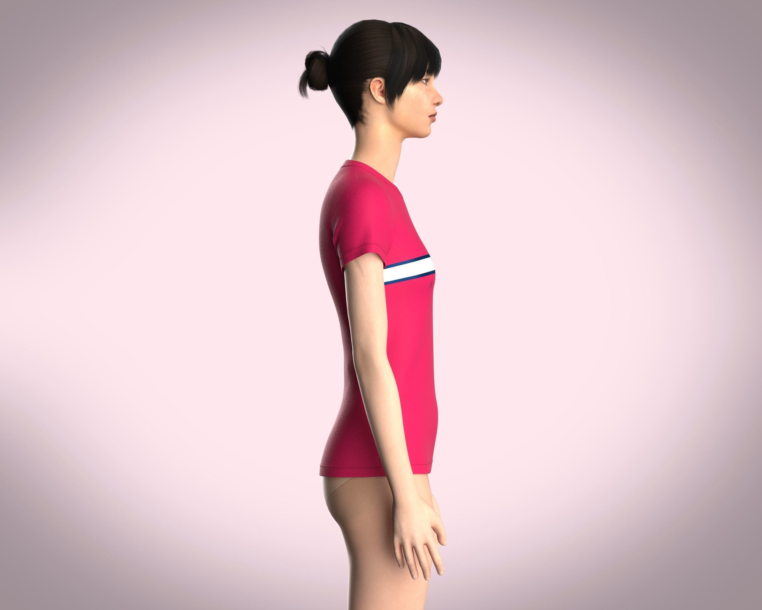 Tommy Hilfiger-Girls Red T-Shirt 3D model | CGTrader