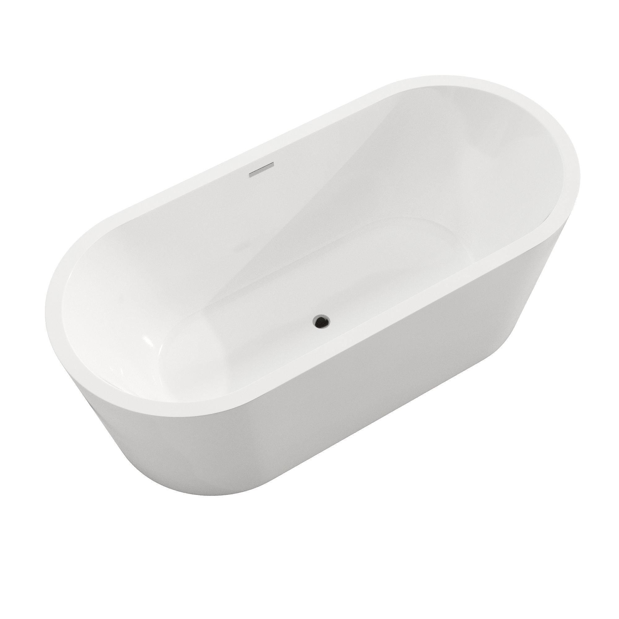 Louie 6731 Acrylic Freestanding Center Drain Bathtub 3D model | CGTrader