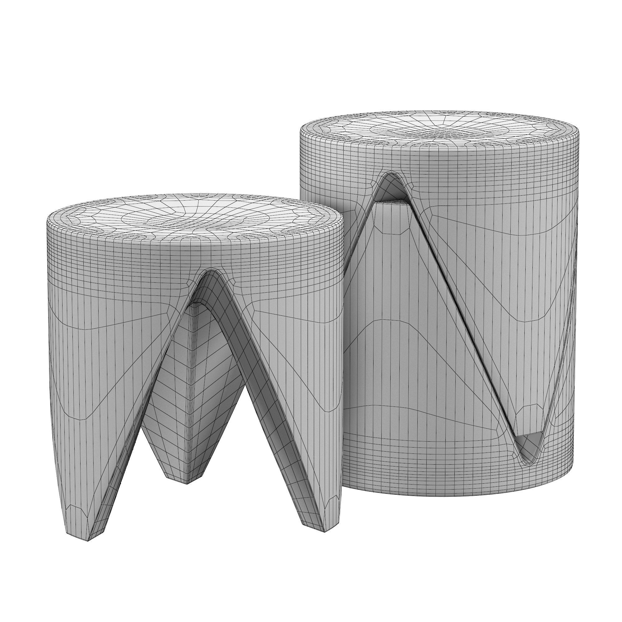 ZIG ZAG stool Riva 1920 3D model | CGTrader