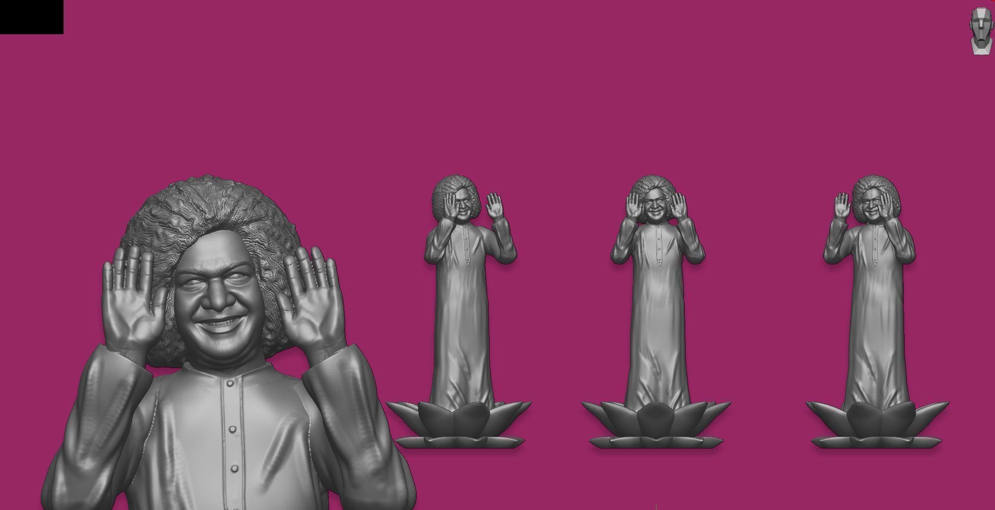 Sathya Sai Baba 3D model 3D printable | CGTrader