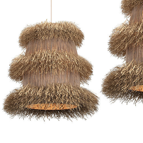 wicker lotus lamp 3 3D model | CGTrader