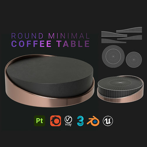 3D model Minimal Round Coffee Table VR / AR / low-poly | CGTrader