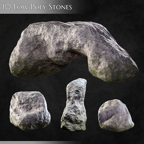 10 Low Poly Stone 3D model | CGTrader
