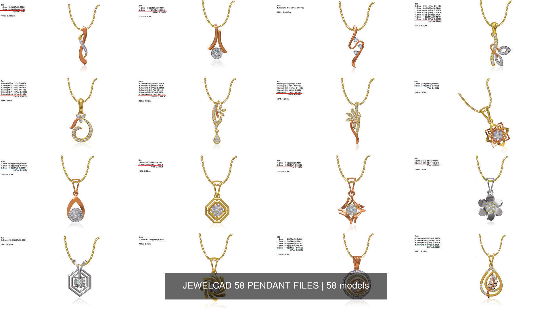 JEWELCAD 58 PENDANT FILES 3D Model Collection | CGTrader