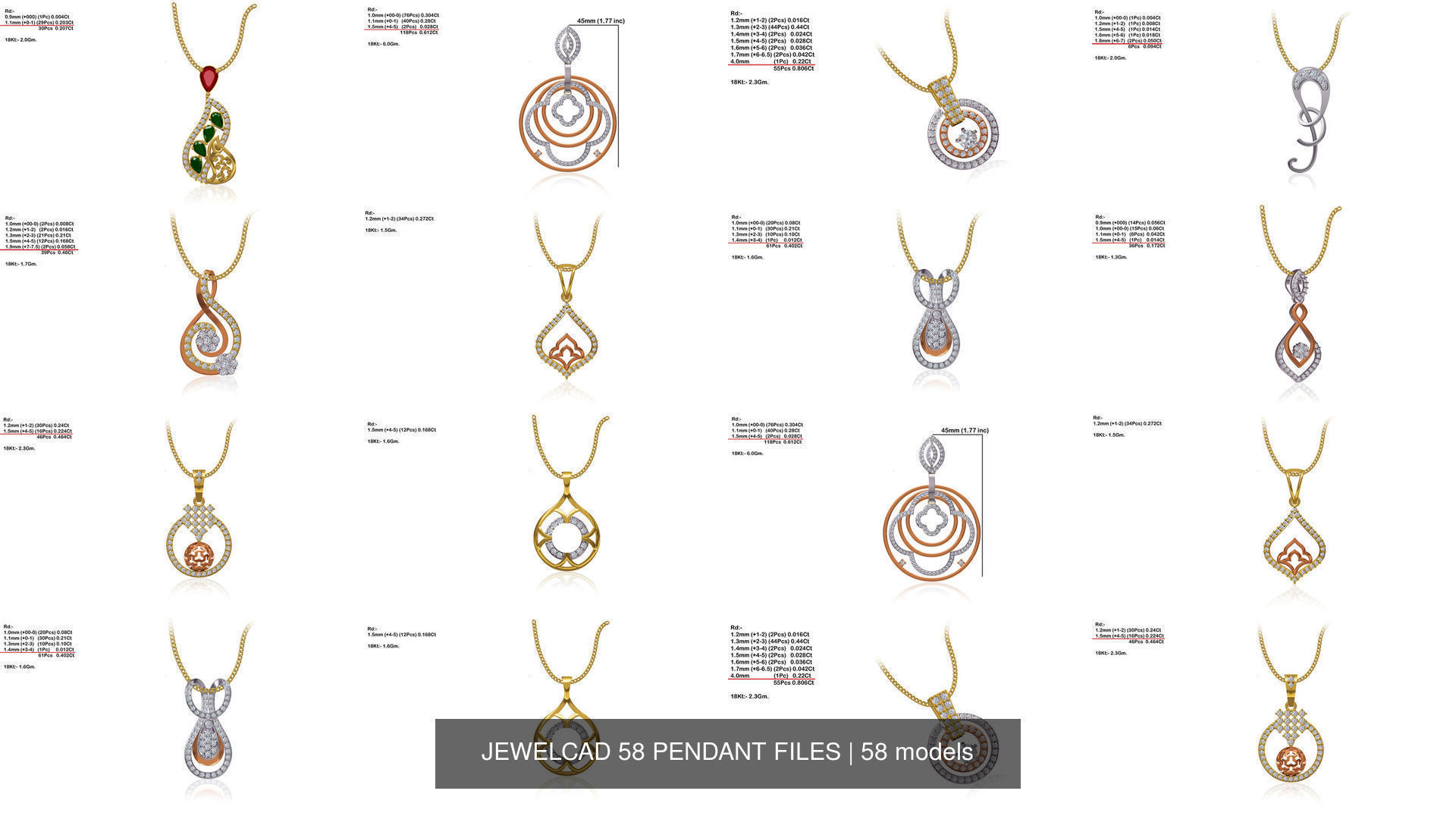 JEWELCAD 58 PENDANT FILES 3D Model Collection | CGTrader