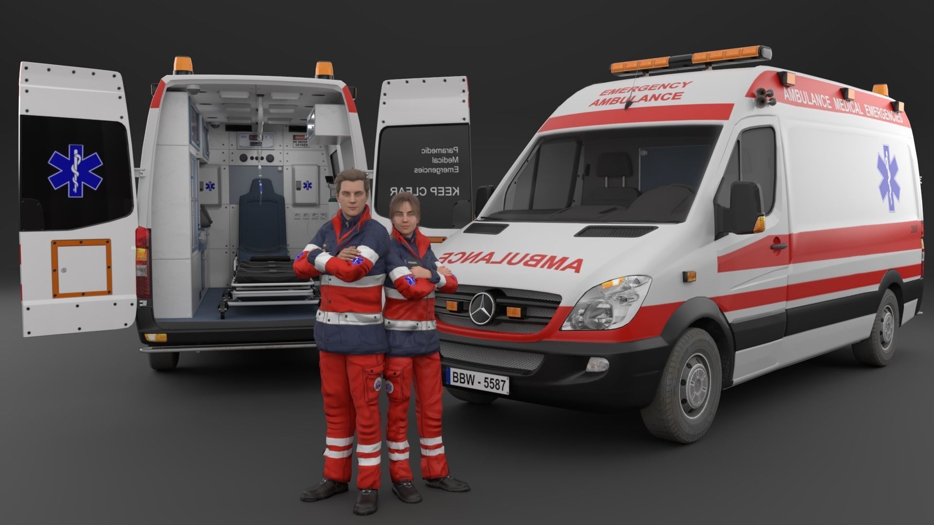 3D model Paramedic Teams Rigged VR / AR / low-poly | CGTrader