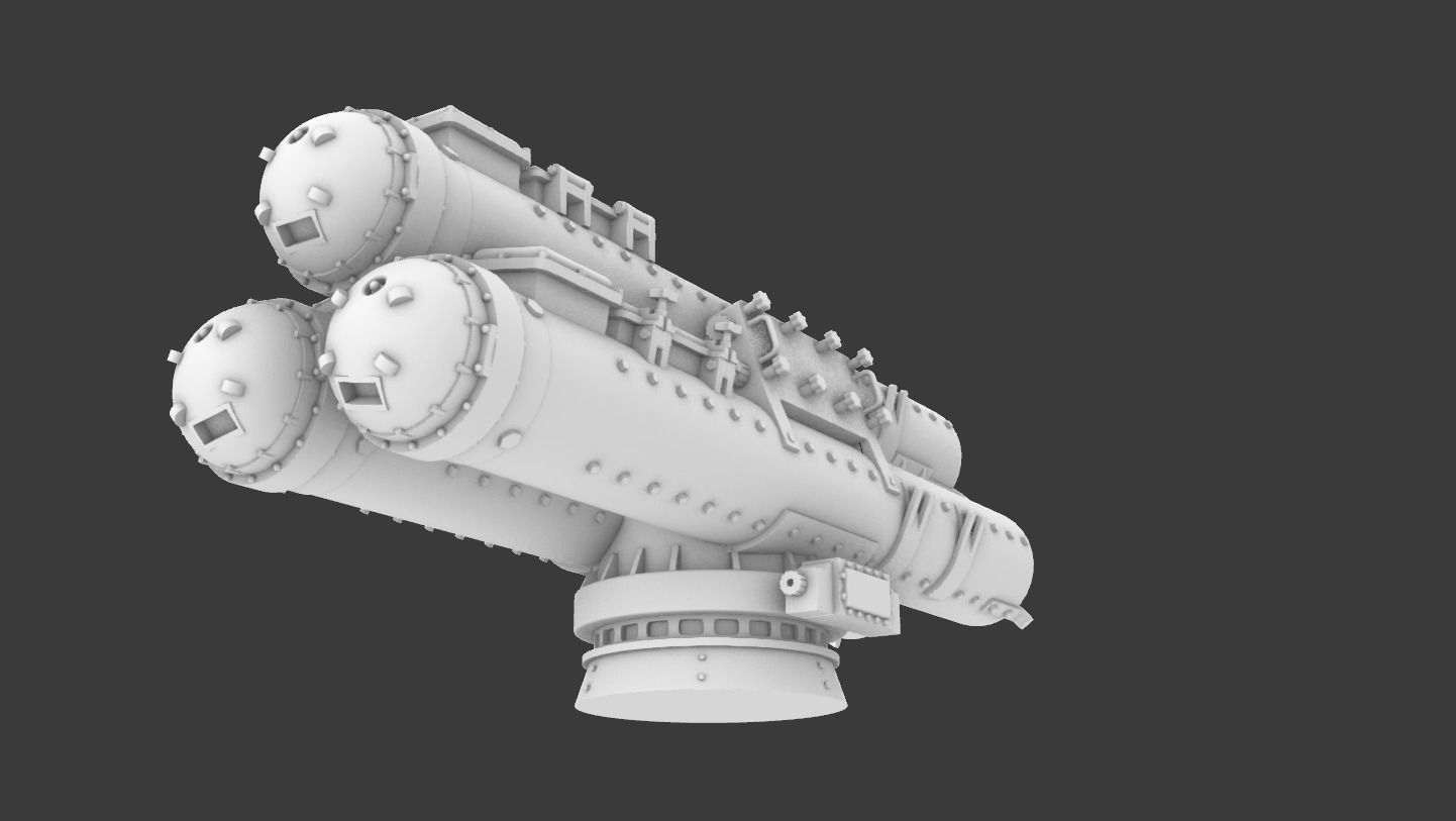 PM Mark 32 Surface Vessel Torpedo Tubes 3D model 3D printable | CGTrader