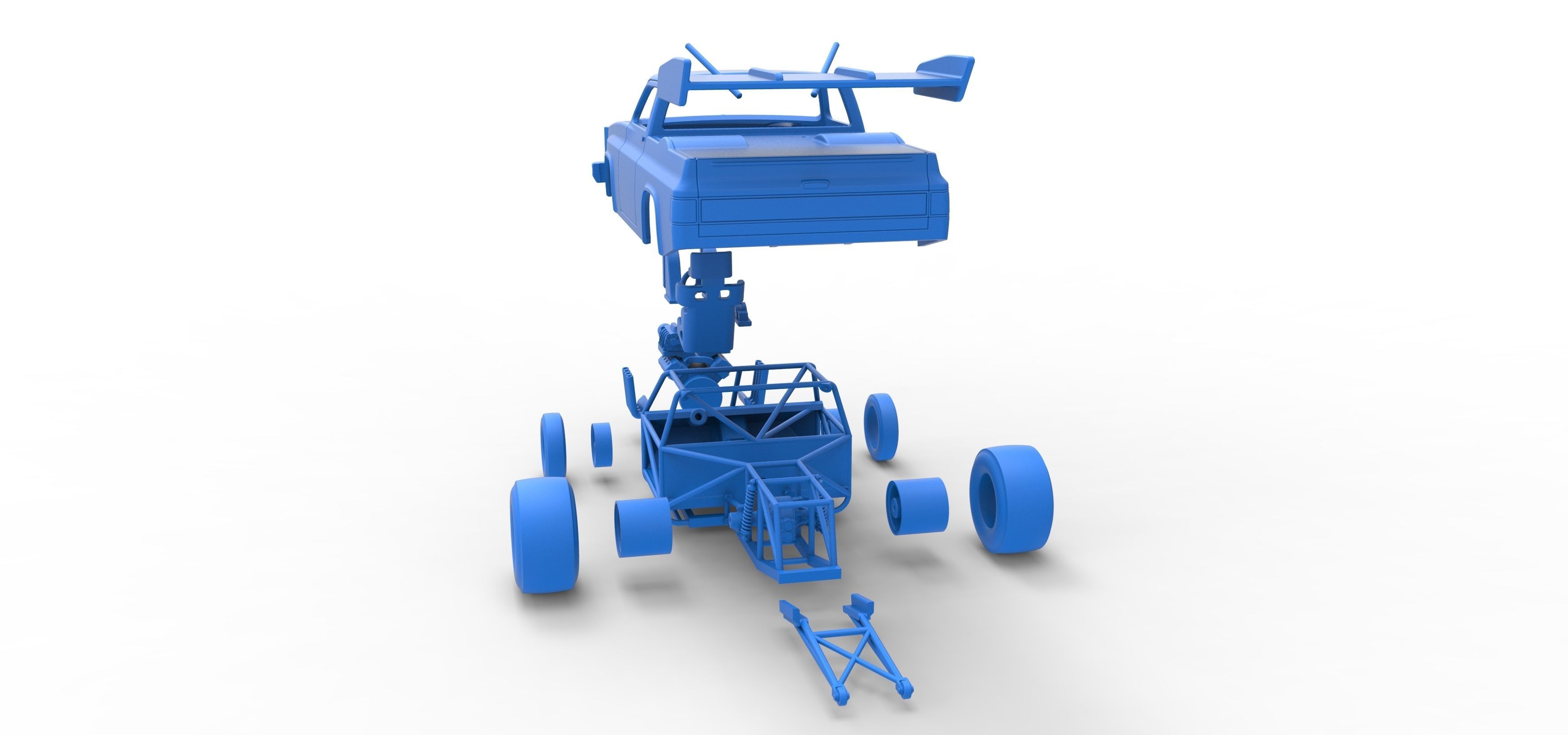 Dragster truck Scale 1 to 25 3D model 3D printable | CGTrader