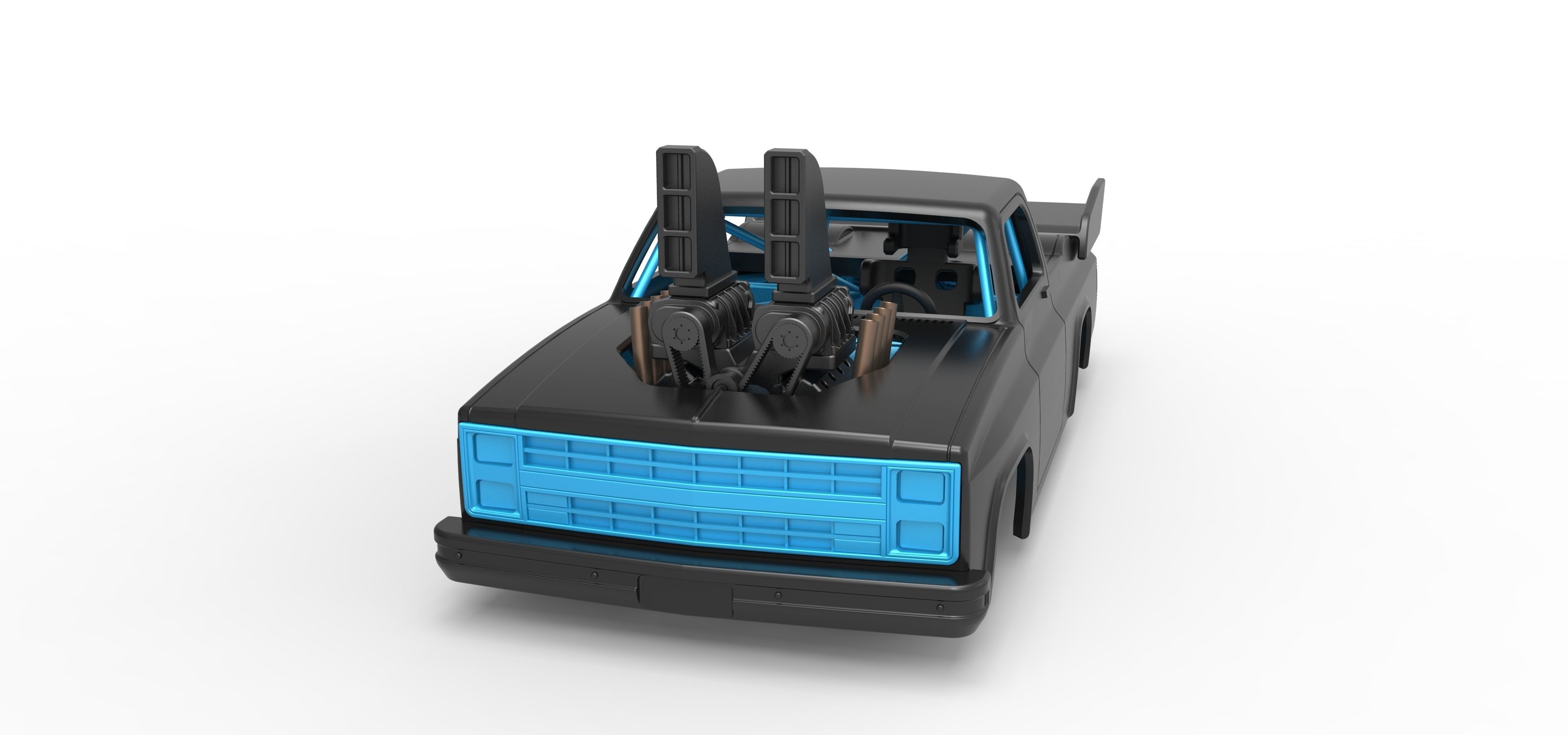 Dragster truck Scale 1 to 25 3D model 3D printable | CGTrader