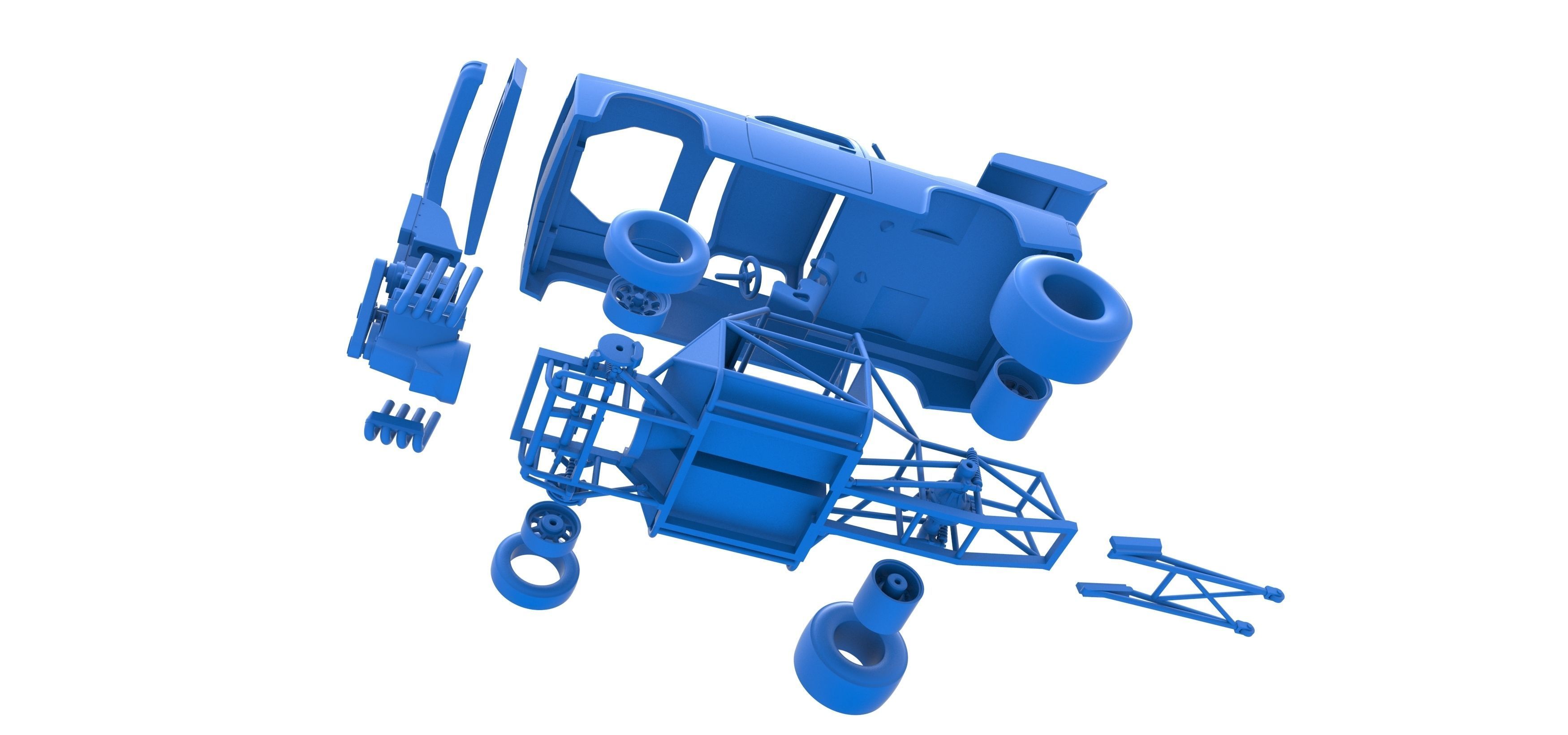 Dragster truck Scale 1 to 25 3D model 3D printable | CGTrader