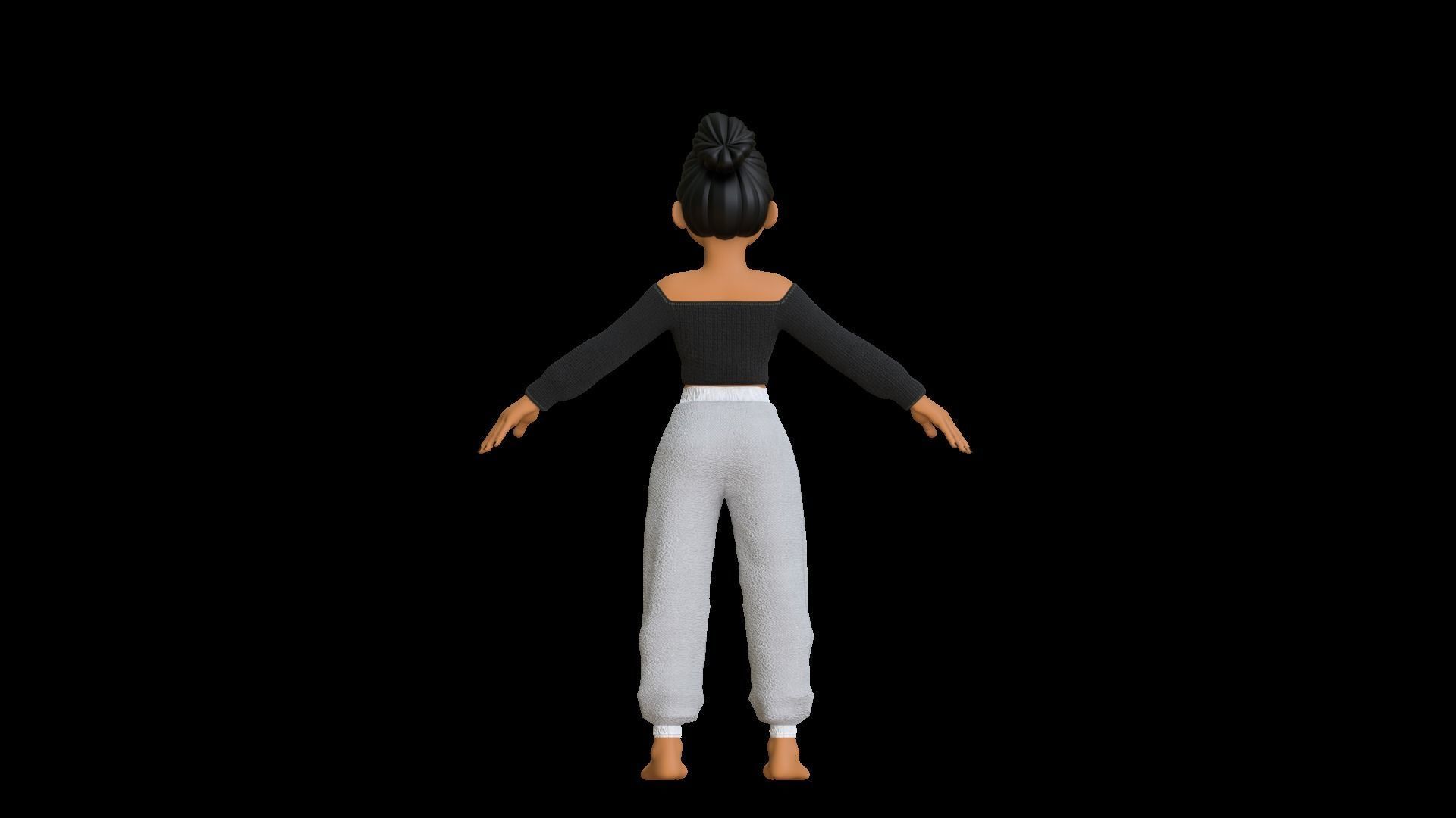 Chloe Girl Cartoon Character 3D model rigged | CGTrader