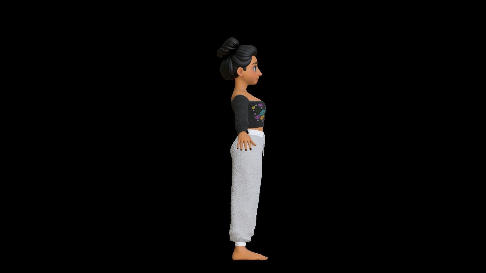 Chloe Girl Cartoon Character 3D model rigged | CGTrader