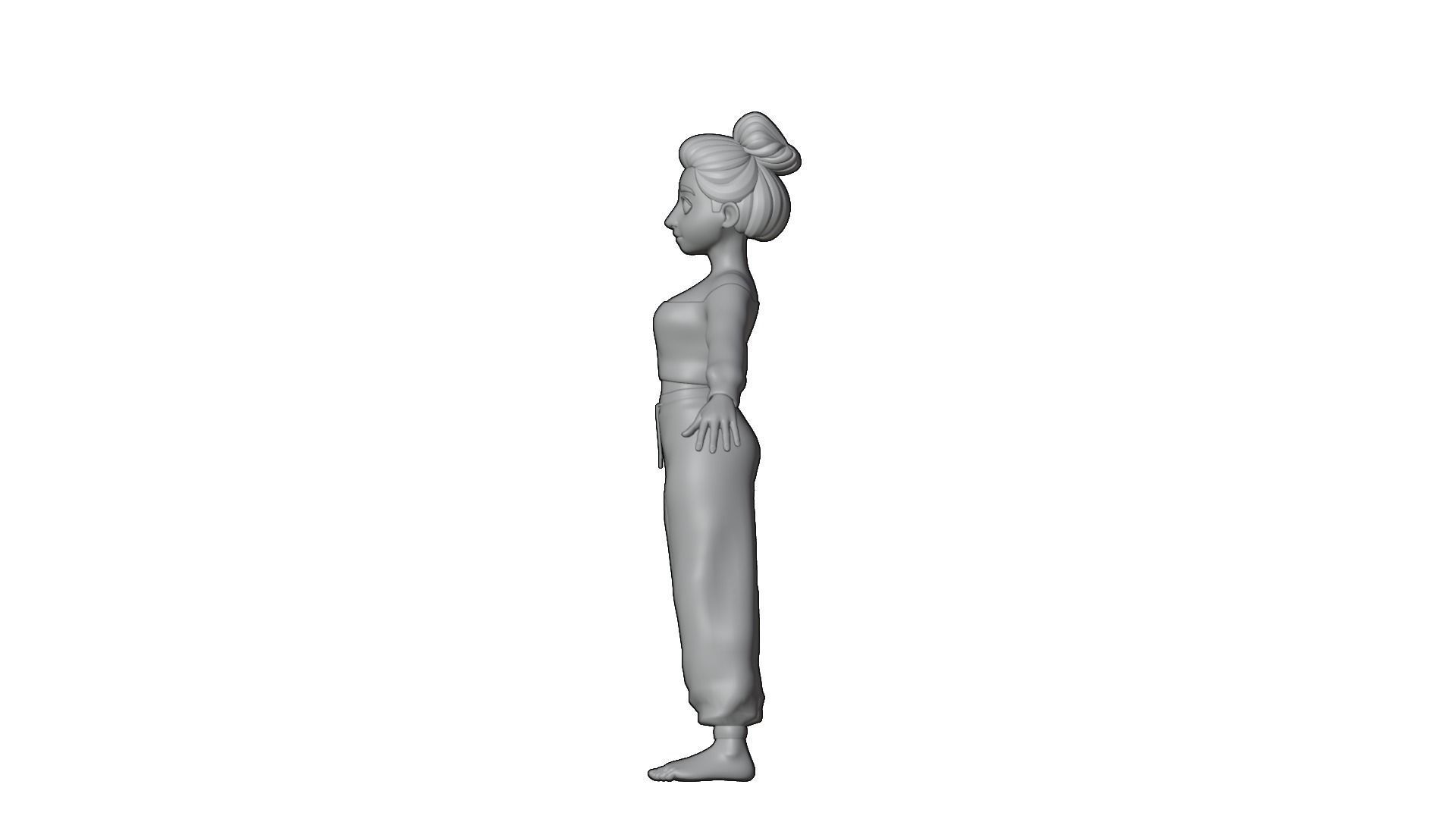 Chloe Girl Cartoon Character 3D model rigged | CGTrader