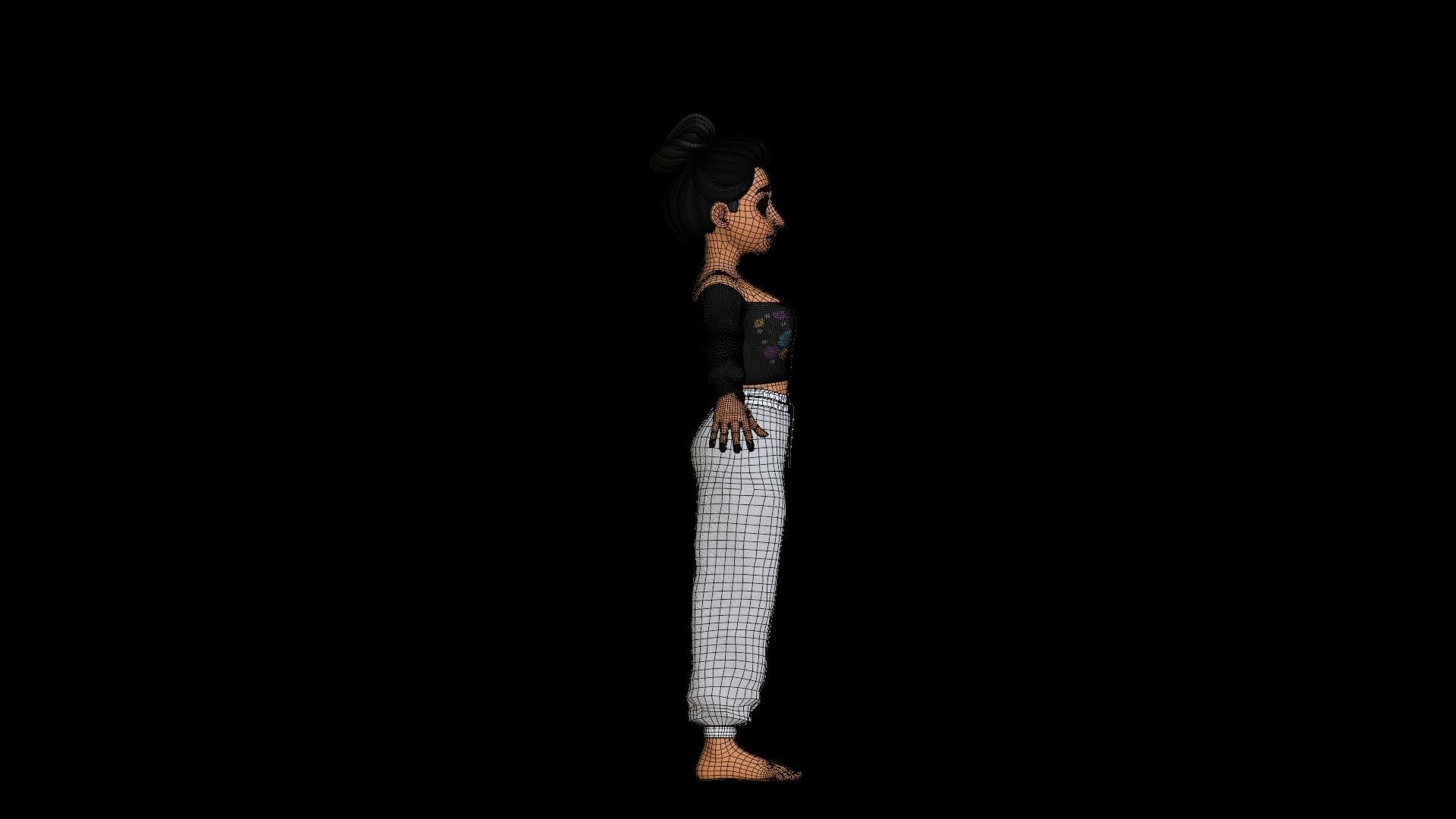 Chloe Girl Cartoon Character 3D model rigged | CGTrader