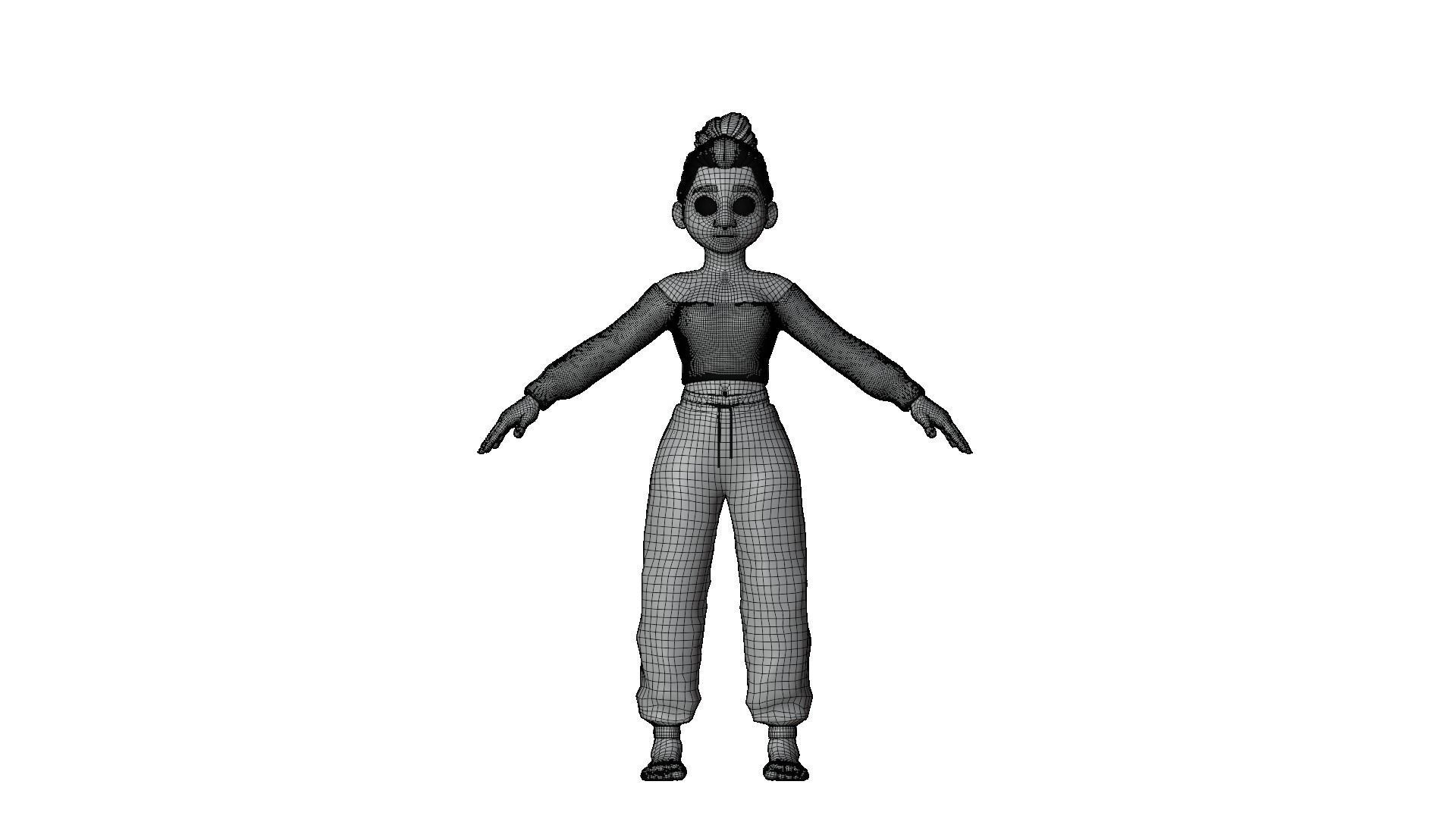 Chloe Girl Cartoon Character 3D model rigged | CGTrader