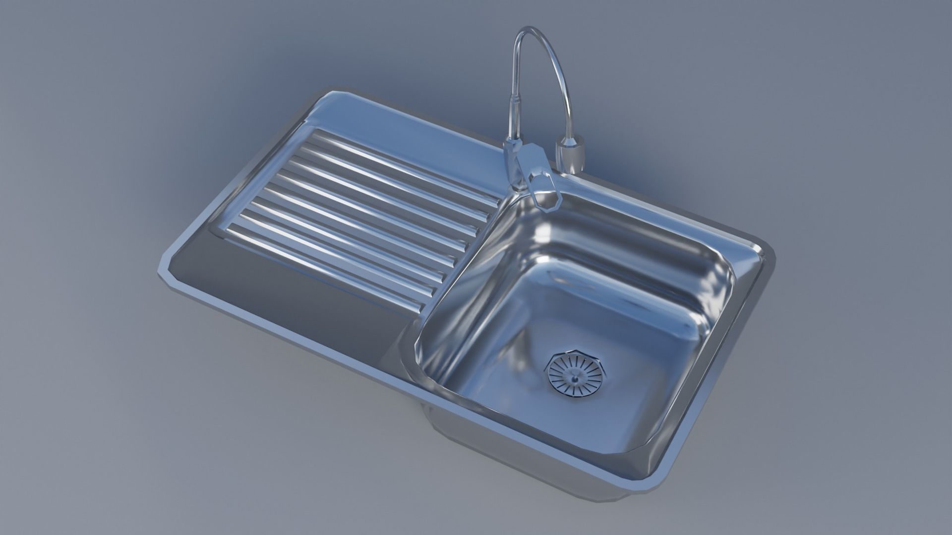 3D model Steel Kitchen Sink VR / AR / low-poly | CGTrader