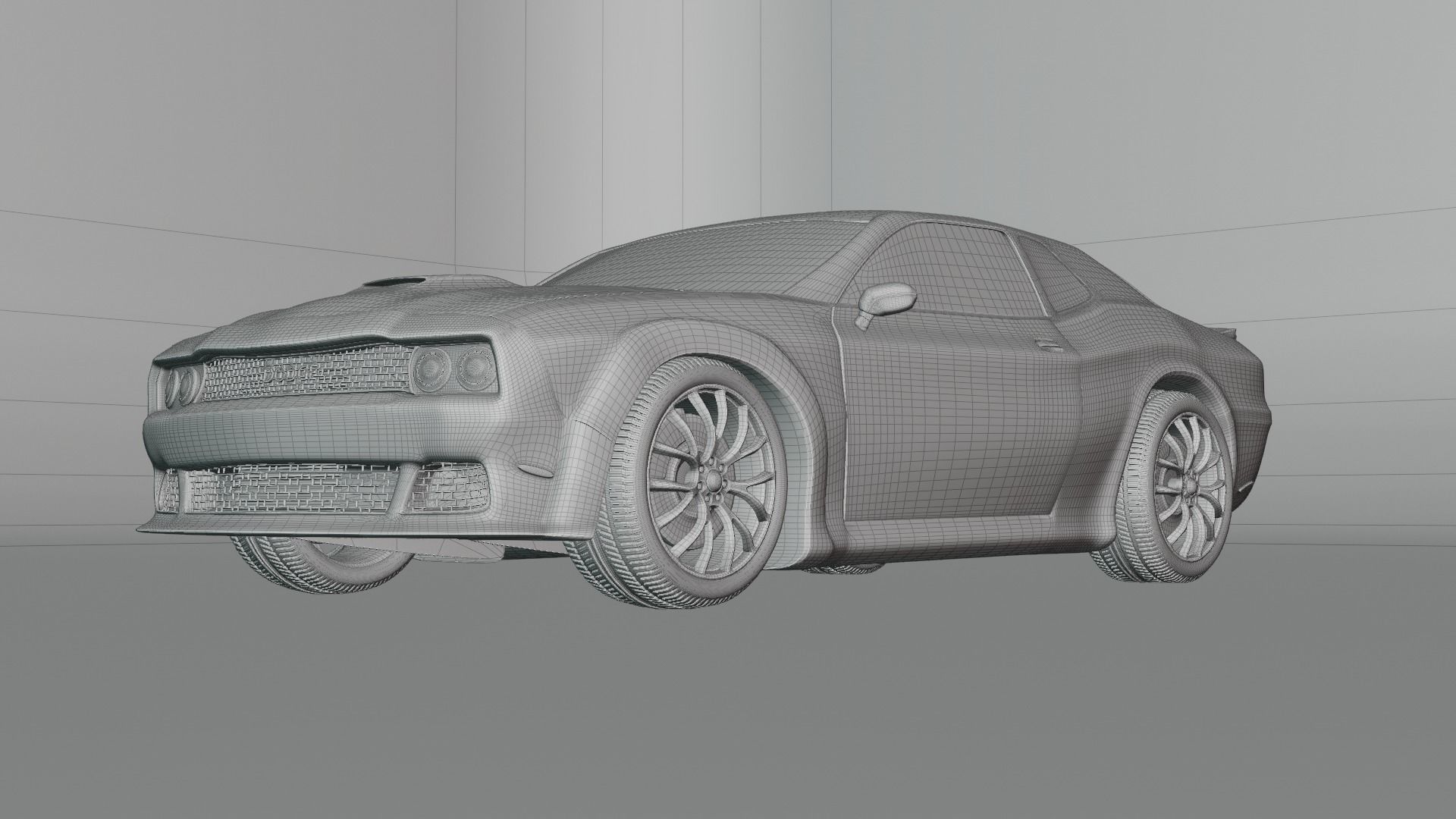 Dodge Challenger Hellcat Car 3d model 3D model rigged | CGTrader