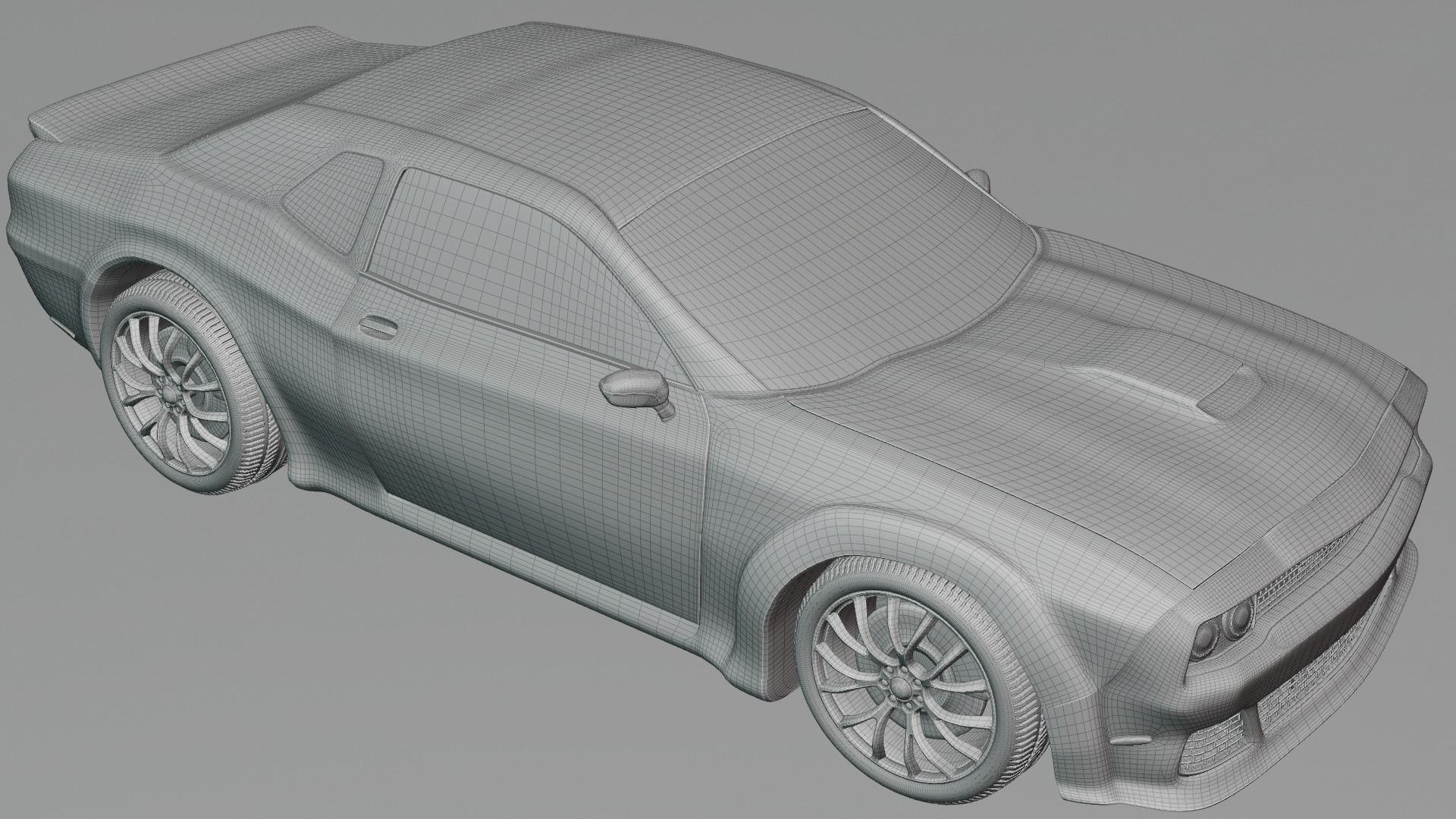 Dodge Challenger Hellcat Car 3d model 3D model rigged | CGTrader