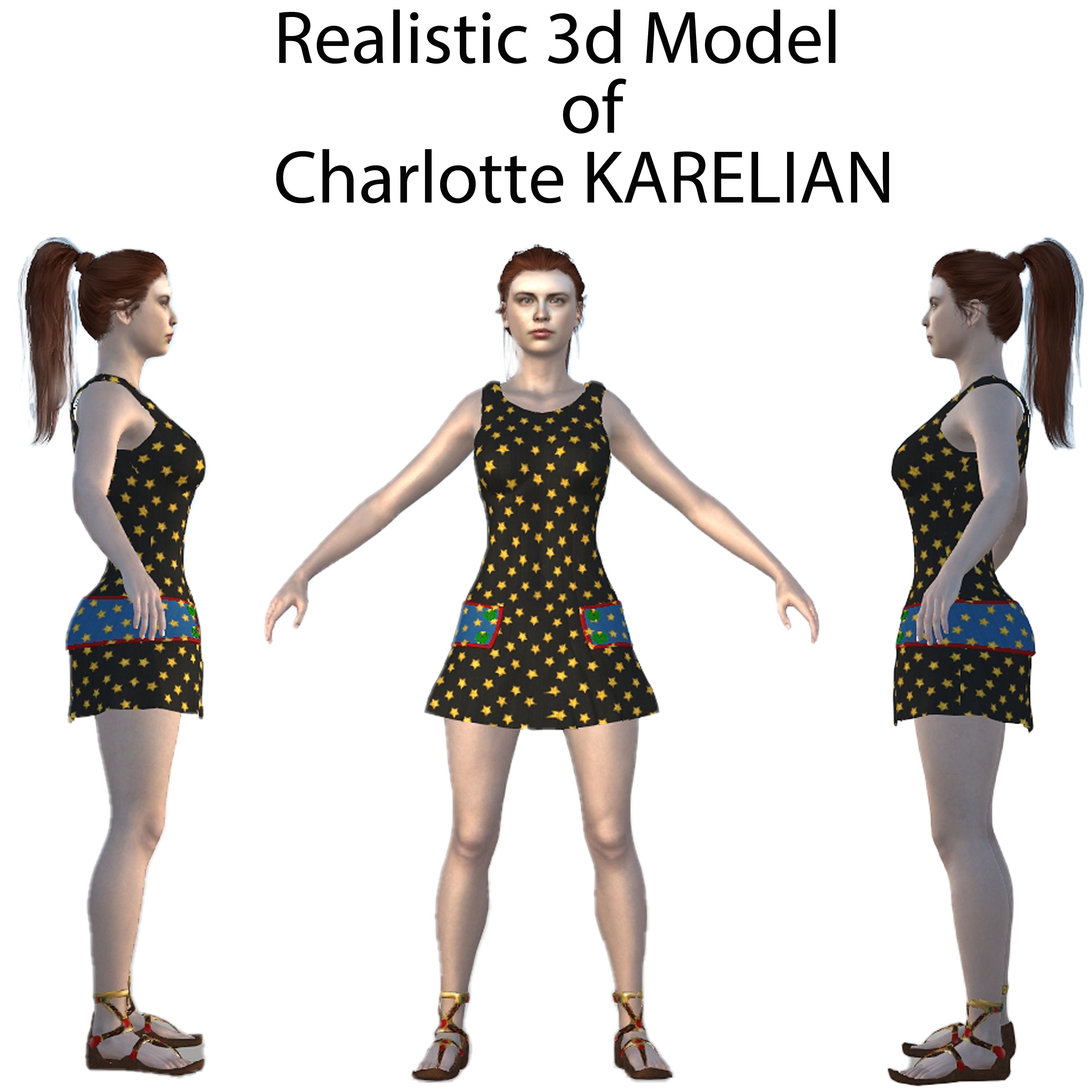 3D model Charlotte Karelian VR / AR / low-poly | CGTrader