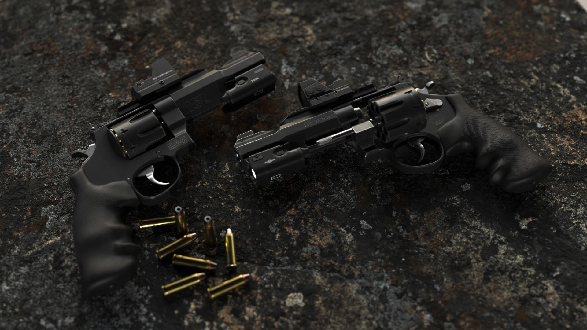 Revolver 357 Magnum 3D model | CGTrader