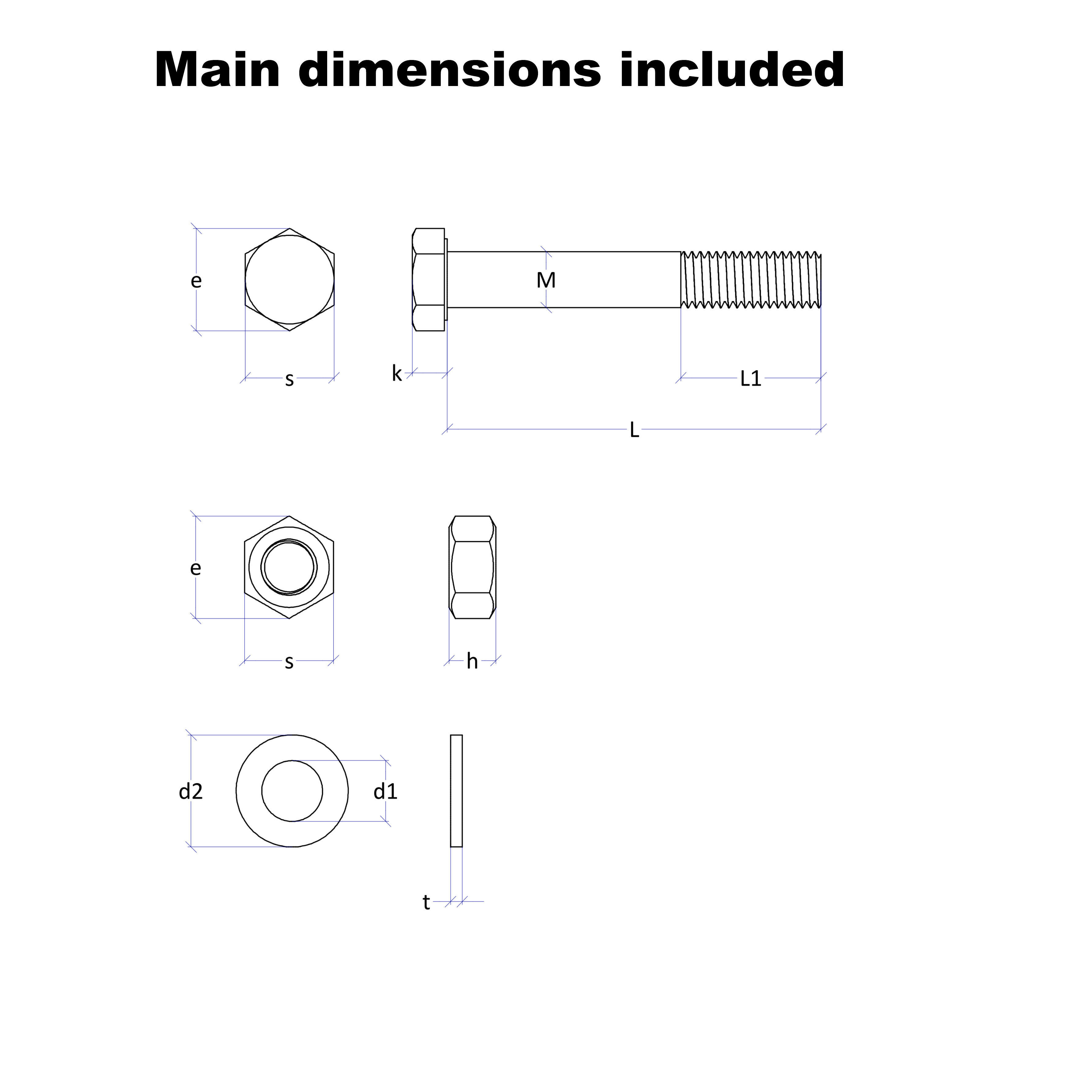 275 Parts 3D CAD Library - BOLTS -EN24014 - DIN931 - ISO4014 3D model ...