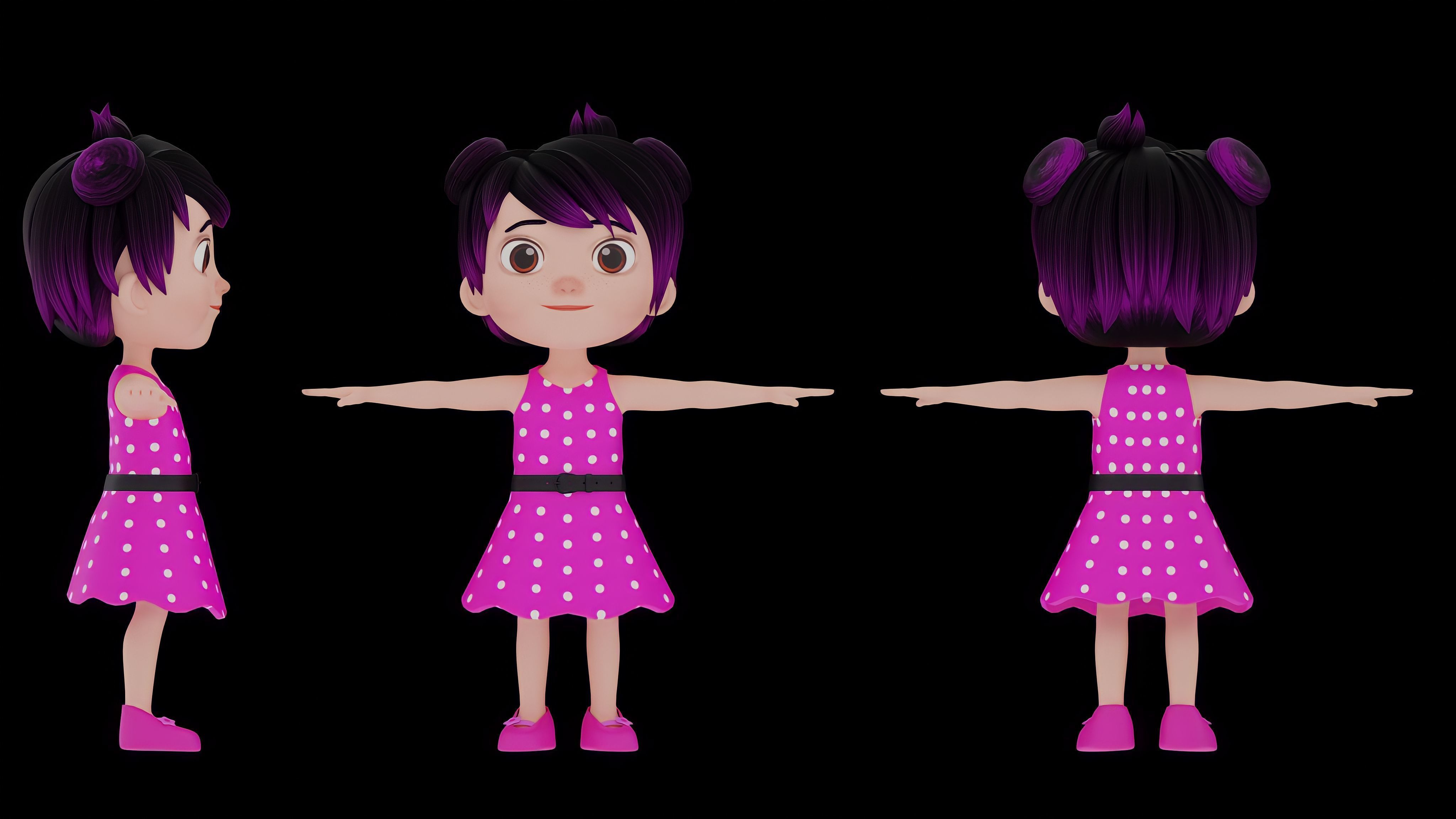3D model COCOMELON CARTOON GIRL CHARACTER VR / AR / low-poly | CGTrader