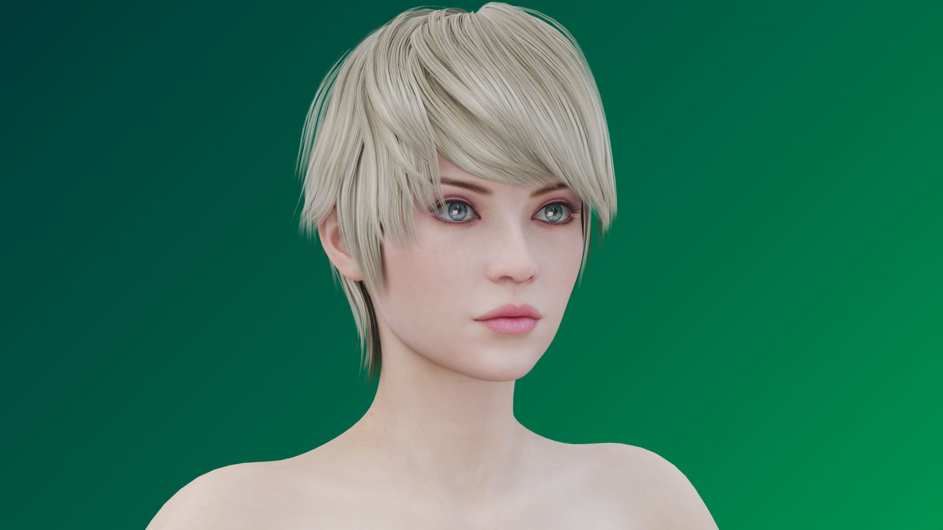 3D model Teenage Girl with Chic Short Pixie Girlish Hairstyle - Rigged ...