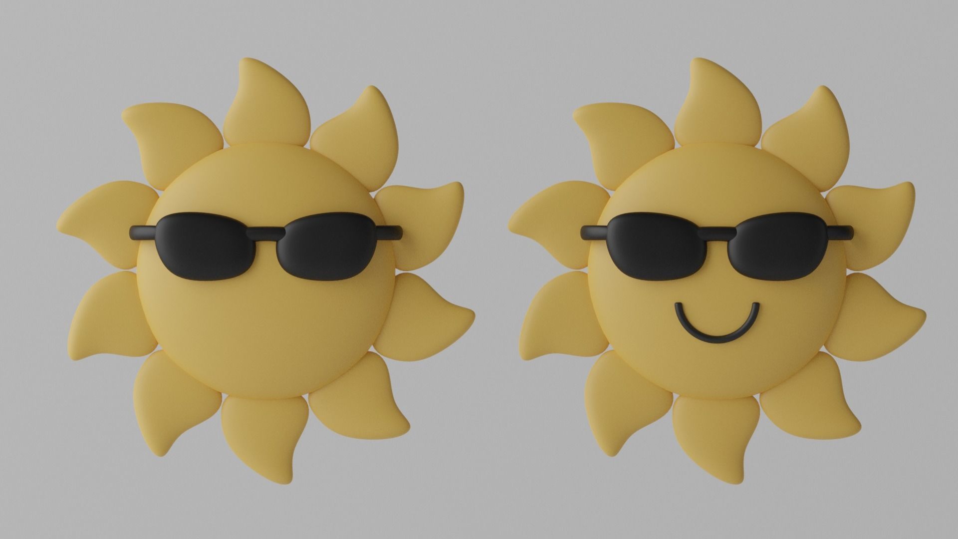 Cartoon Sun With Sunglasses 3D model | CGTrader