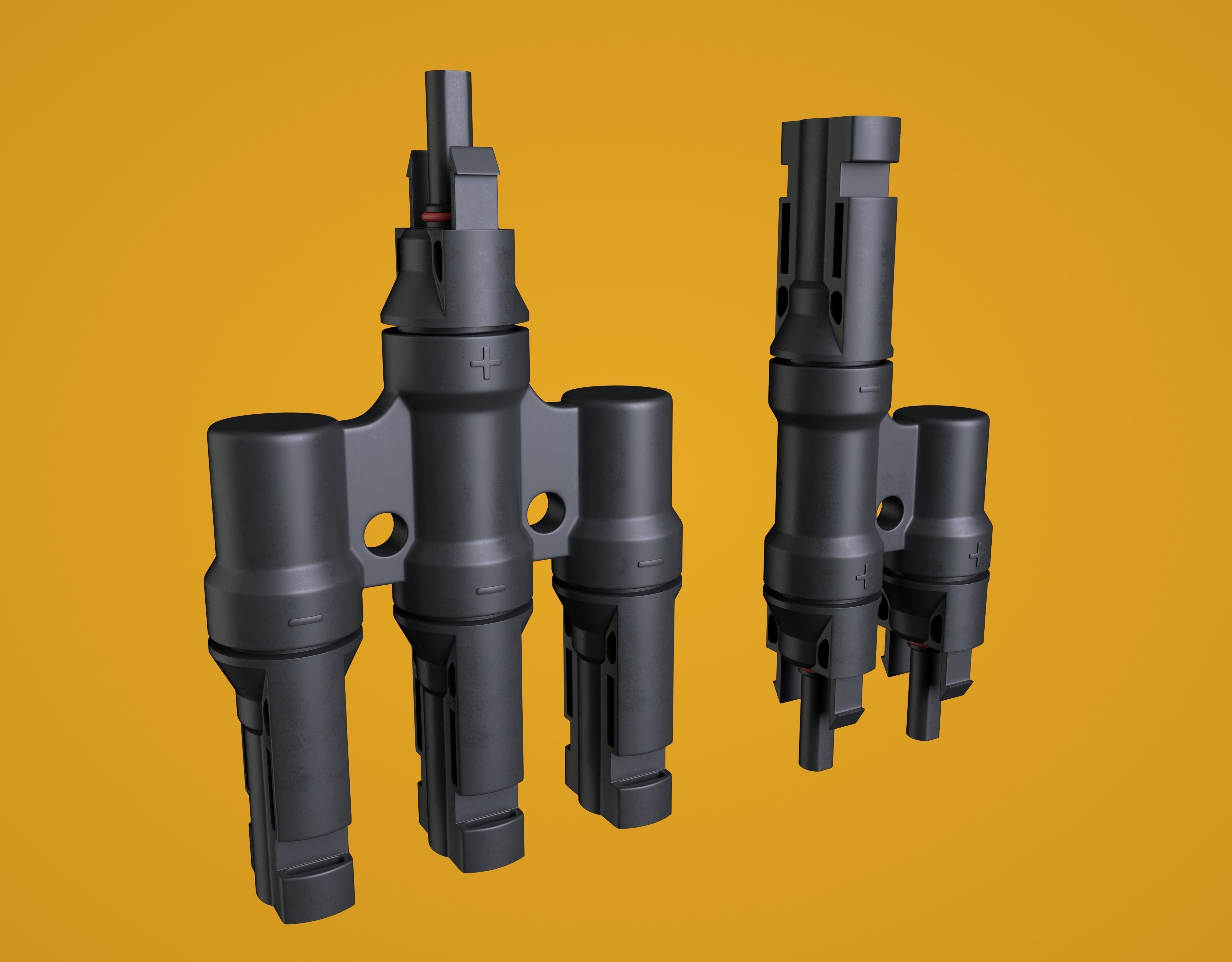 MC4 Y And T Branch Solar Connector 3D model | CGTrader