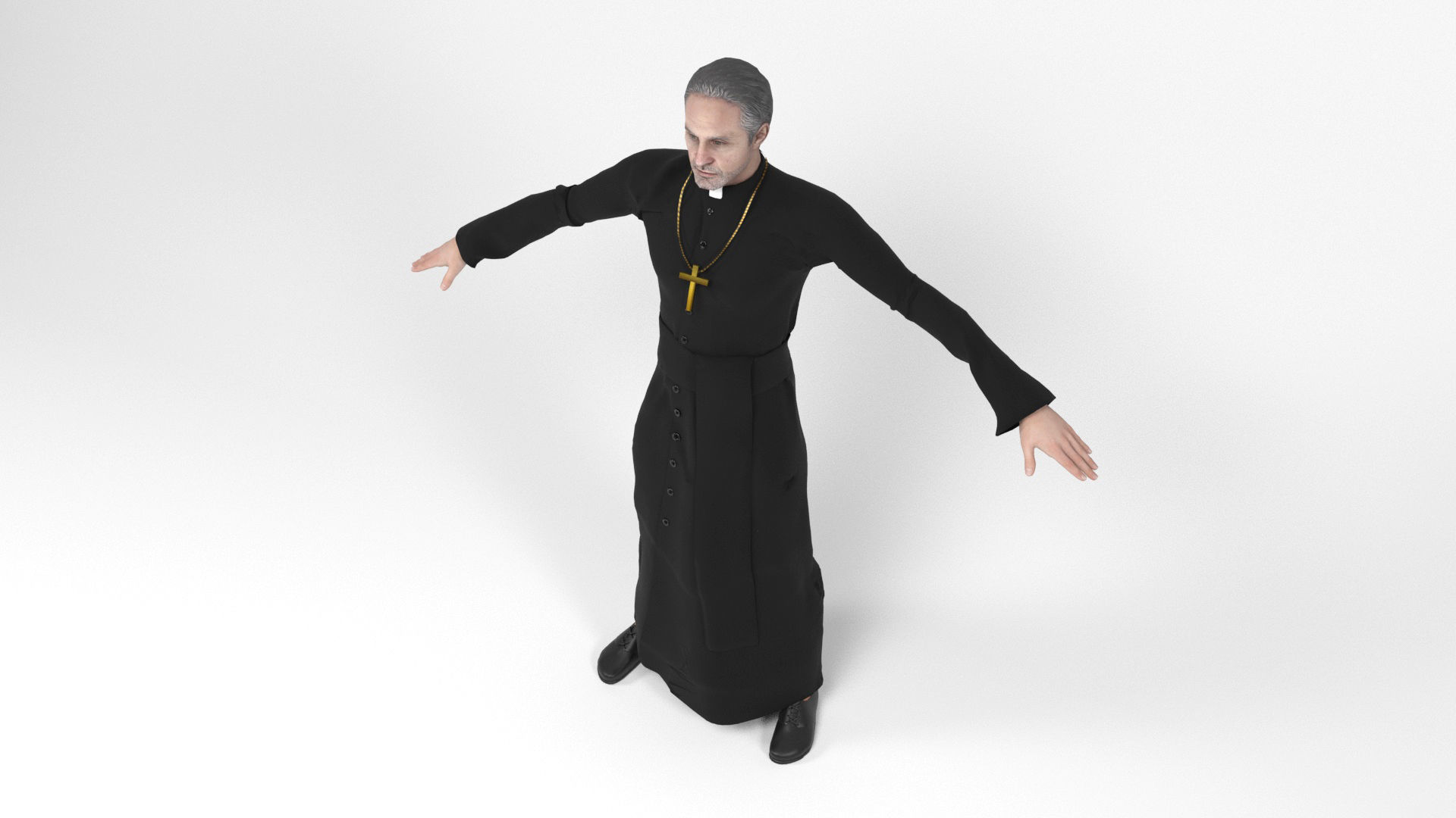 3D model Priest VR / AR / low-poly rigged animated | CGTrader