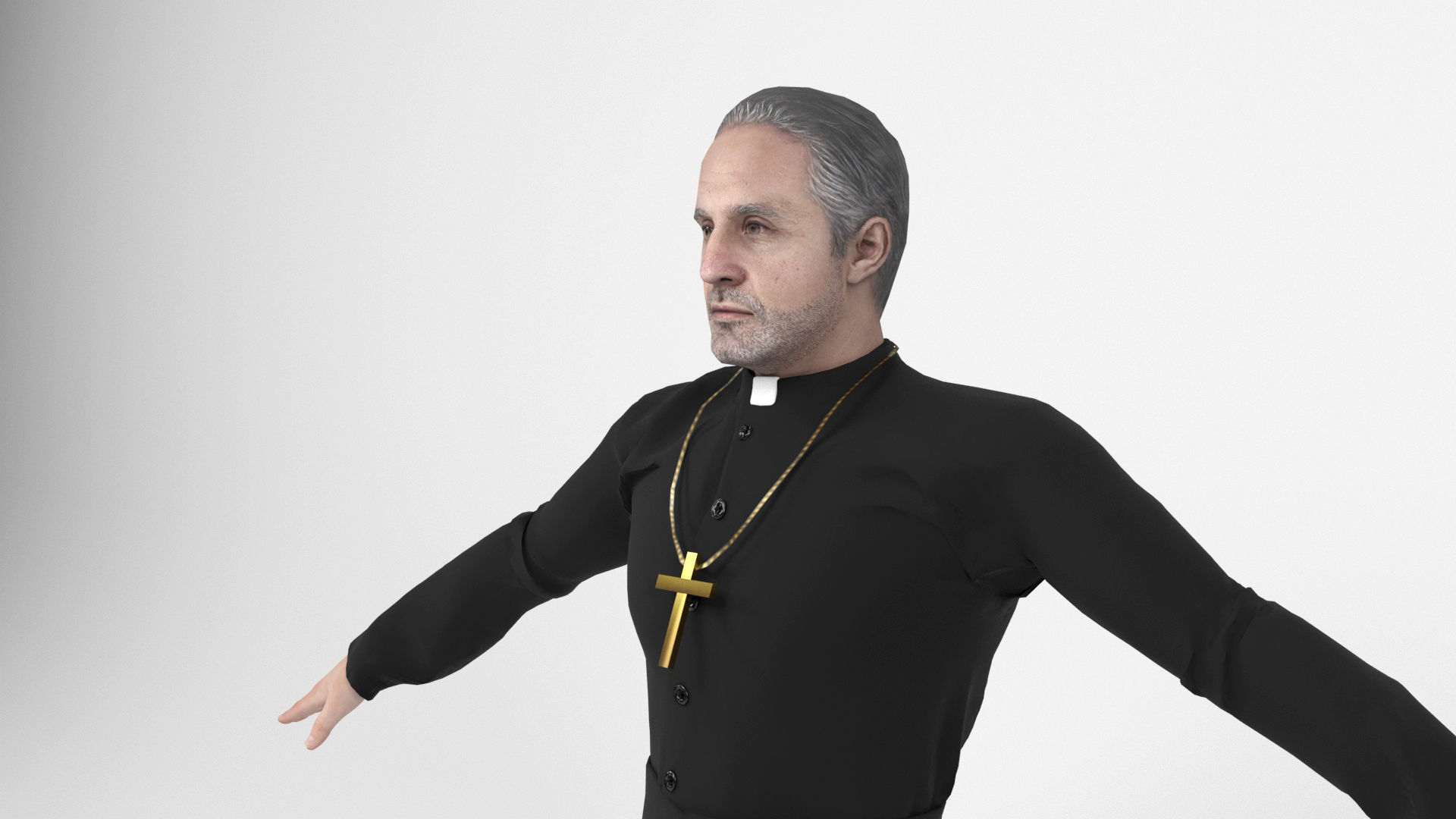 3D model Priest VR / AR / low-poly rigged animated | CGTrader