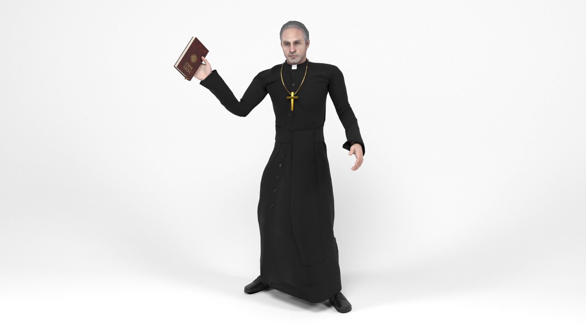 3D model Priest VR / AR / low-poly rigged animated | CGTrader
