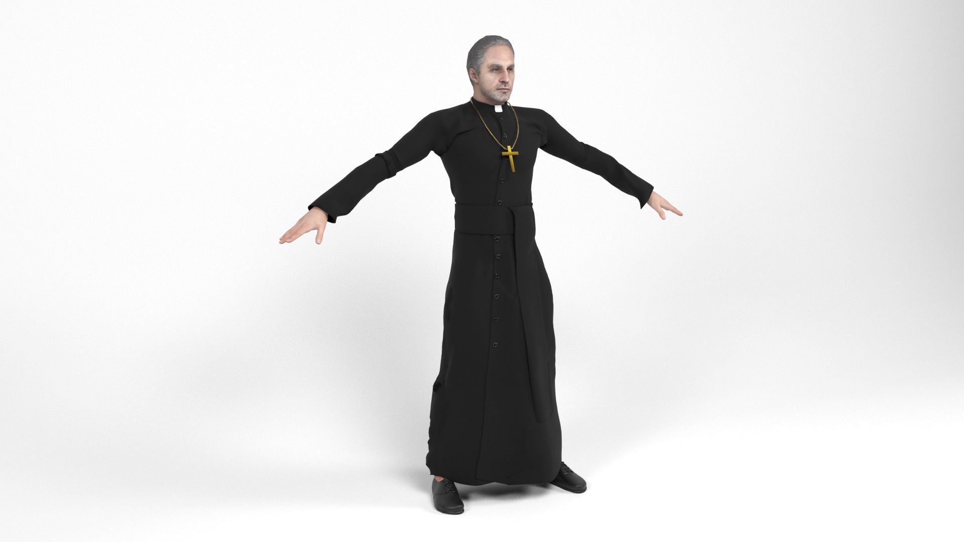 3D model Priest VR / AR / low-poly rigged animated | CGTrader