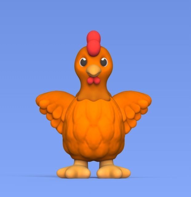 Open Wings Chicken 3D model 3D printable | CGTrader