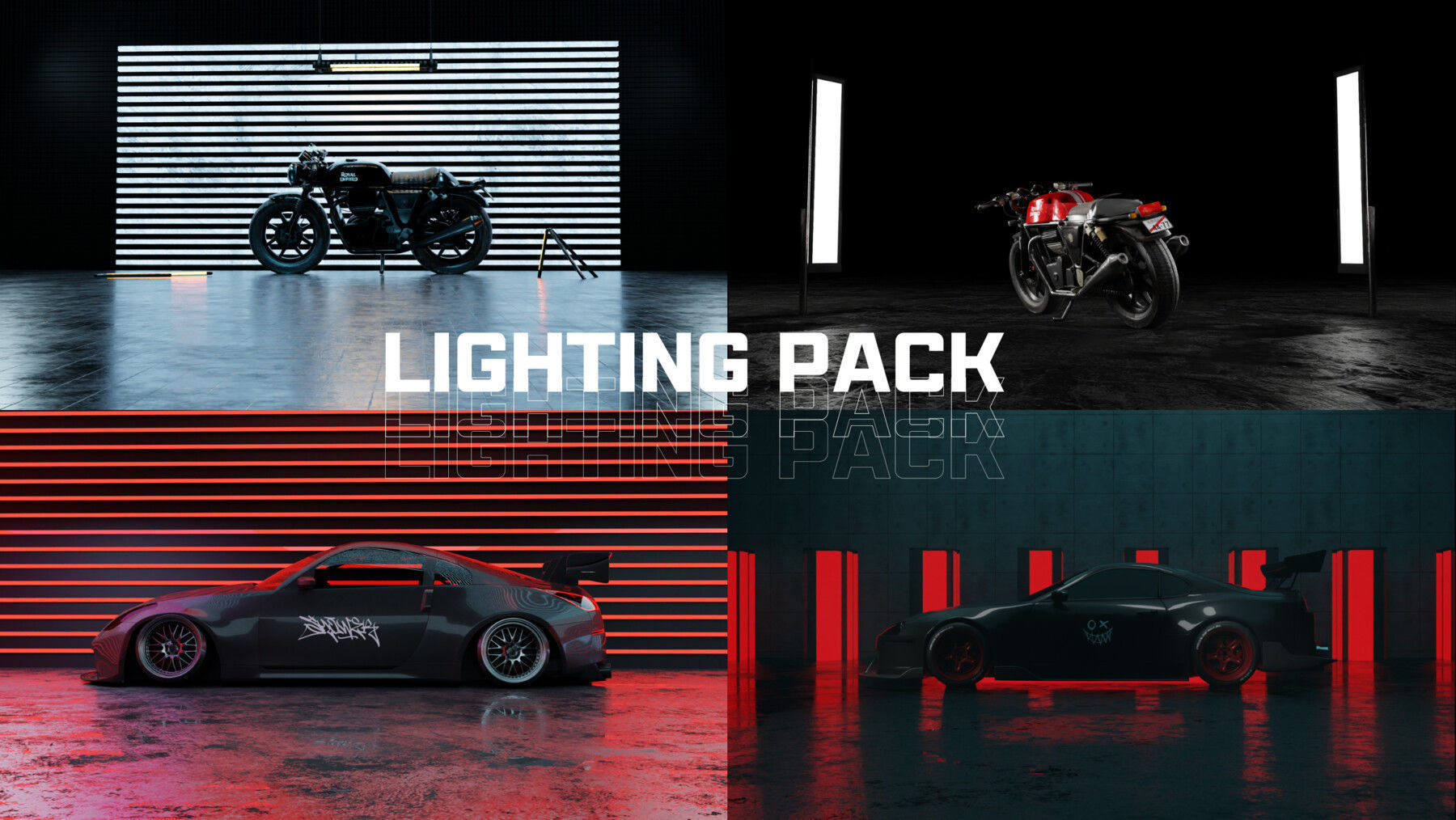 Lighting Studio Pack 3D Blend File Textured FBX OBJ MTL Files 3D model ...