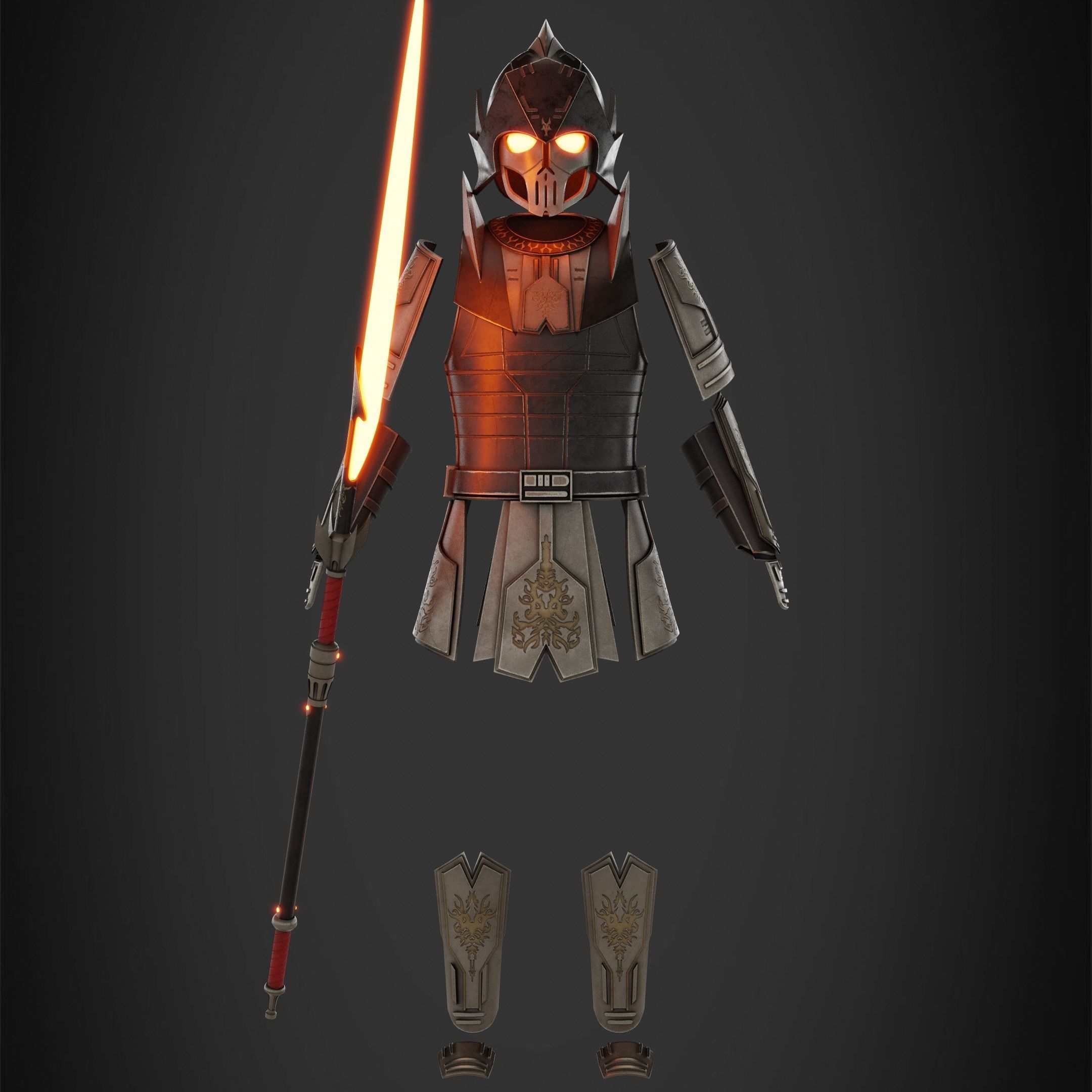 Star Wars Darth Bane Full Armor and Pike for Cosplay 3D Model ...